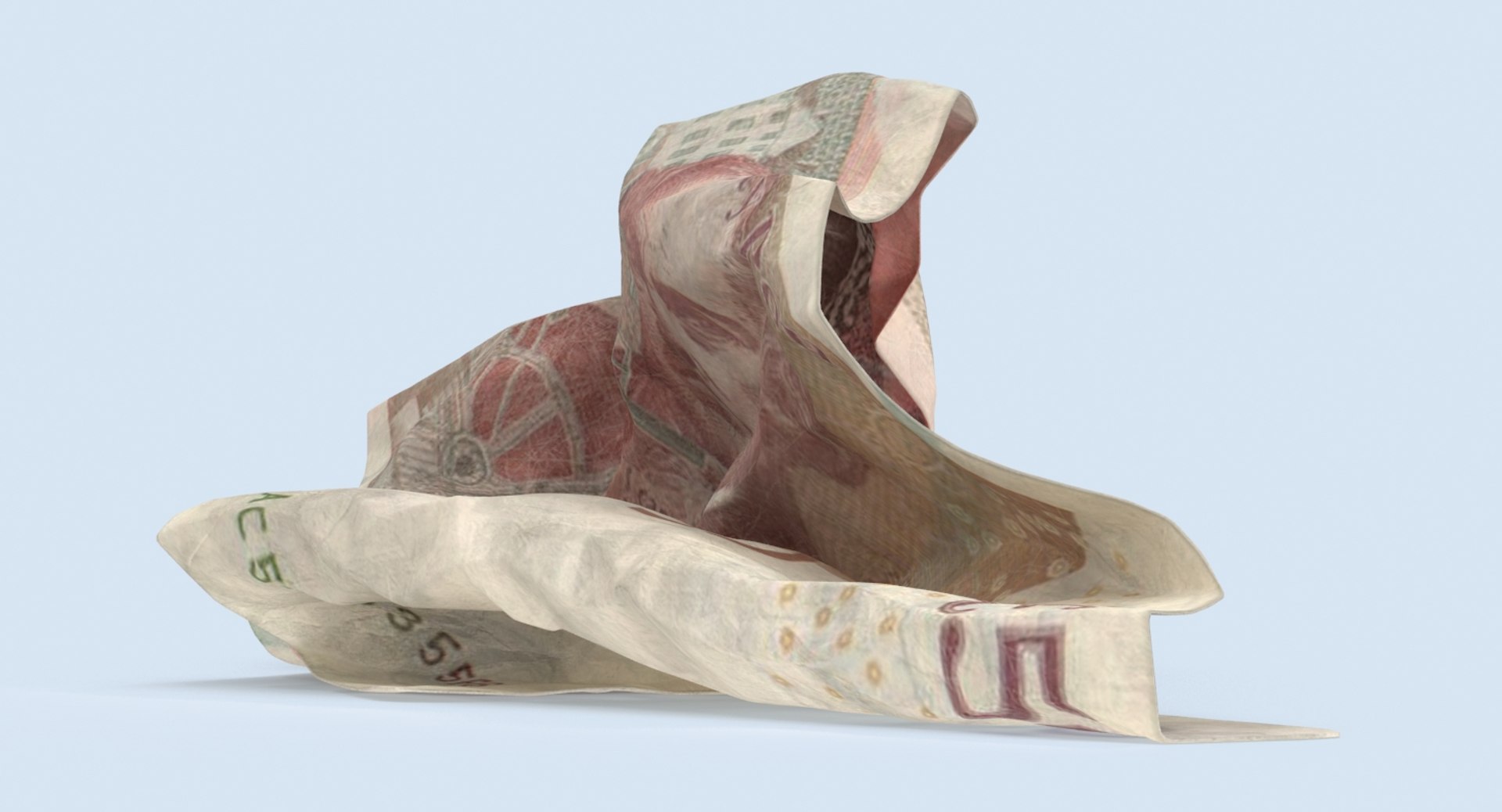 50 pound note crumpled max