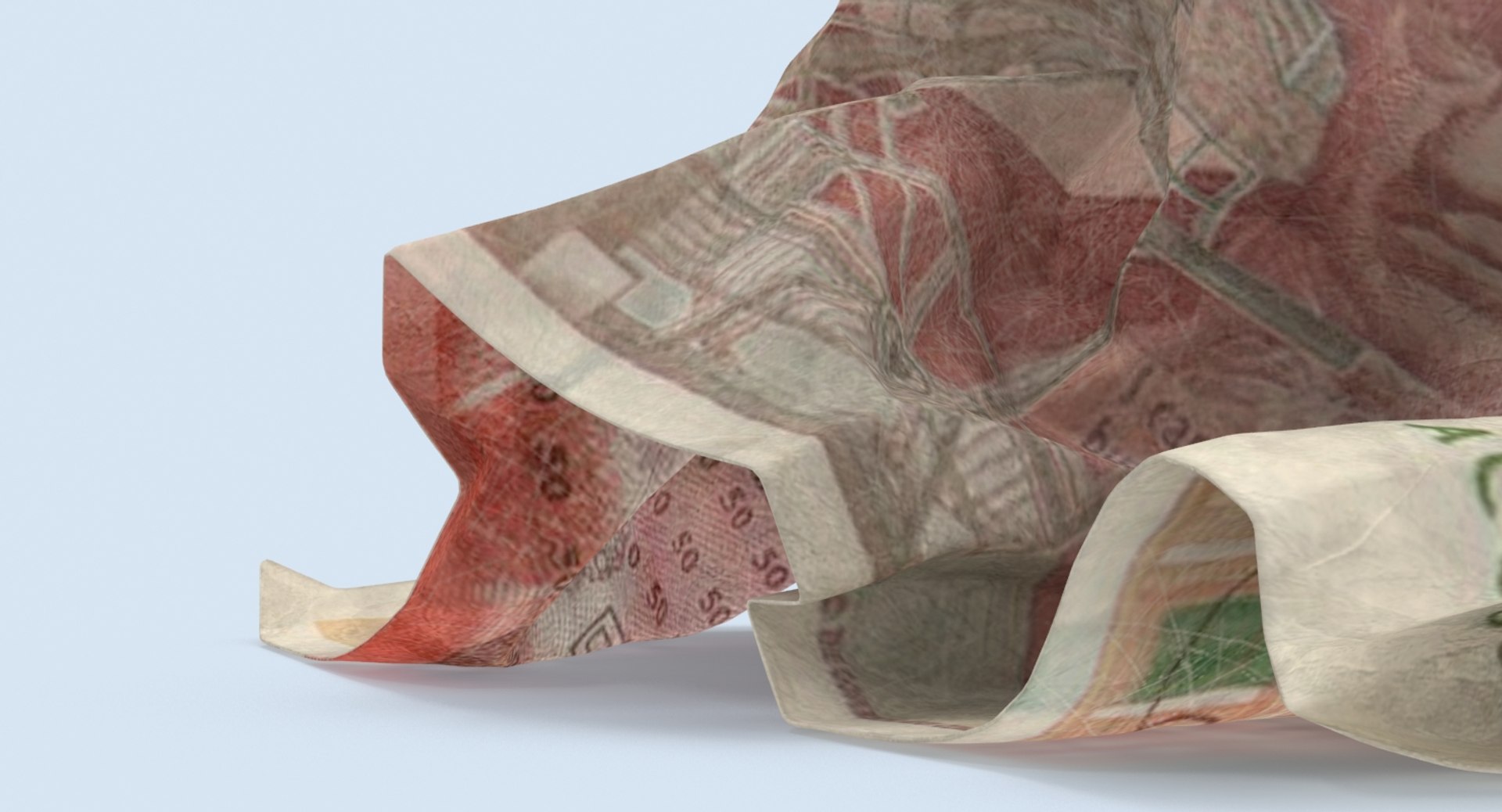 50 pound note crumpled max