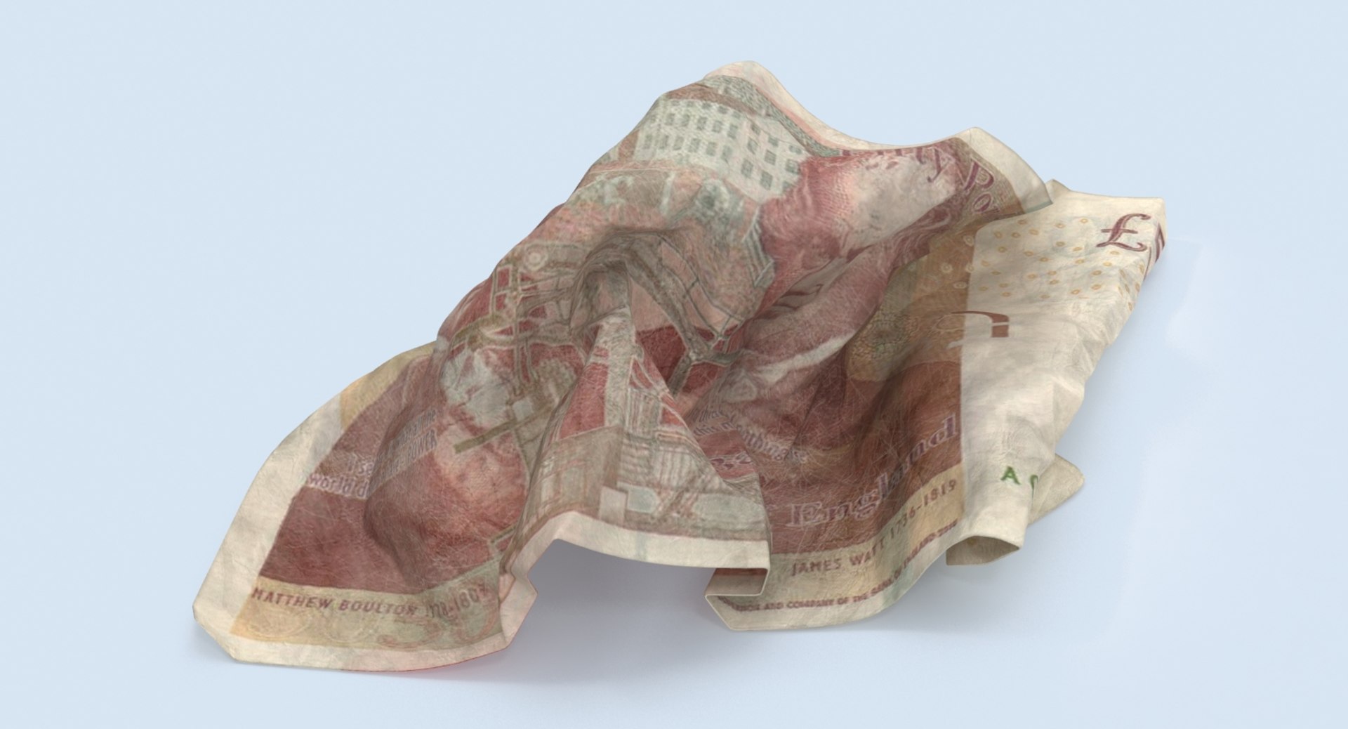 50 pound note crumpled max