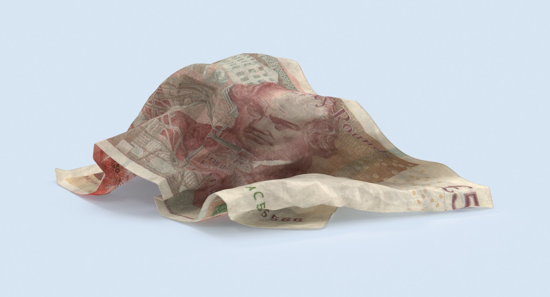 50 pound note crumpled max