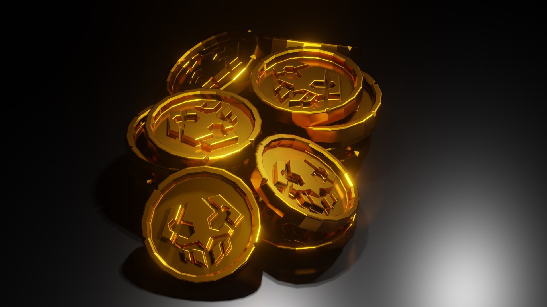 Gold Coins Low-poly 3D model 3D - TurboSquid 1861864