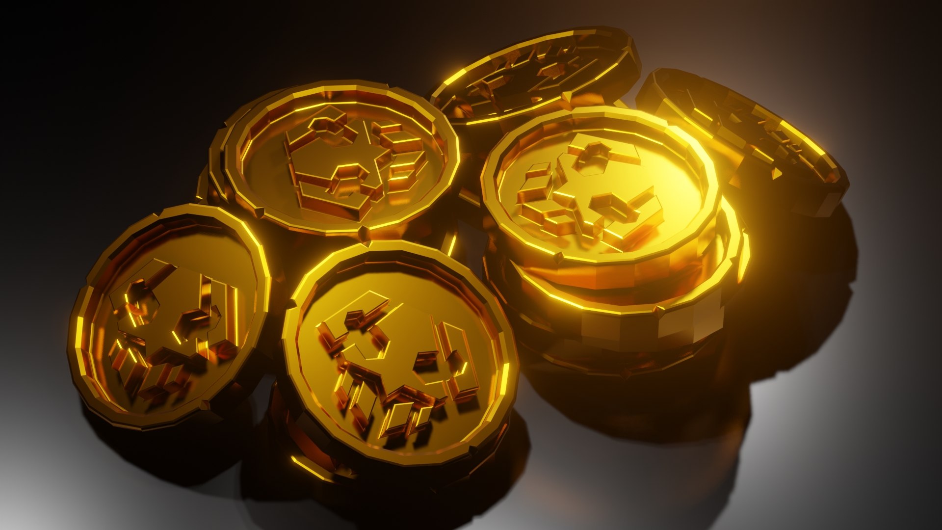 Gold Coins Low-poly 3D model 3D - TurboSquid 1861864