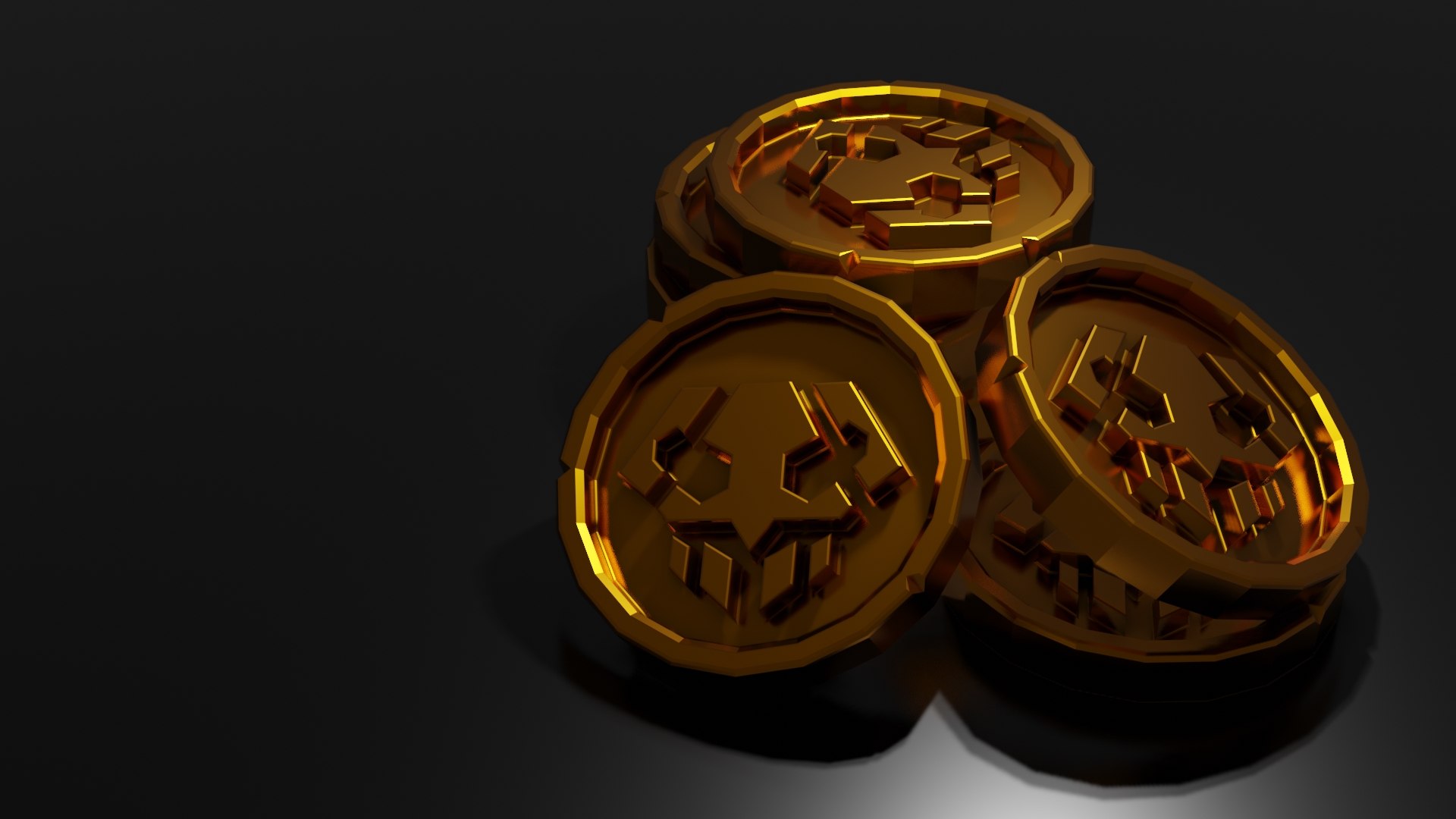 Gold Coins Low-poly 3D model 3D - TurboSquid 1861864