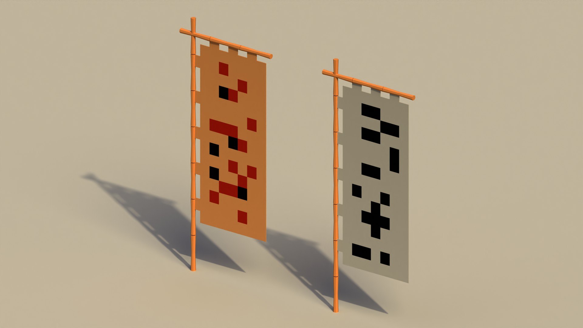 Low Poly Japanese Traditional Flags 3D - TurboSquid 2100430