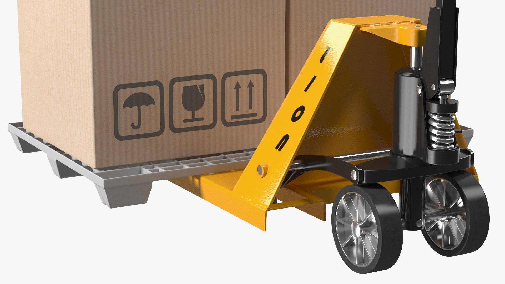 3D Hand Pallet Truck Lion with Boxes Rigged for Maya - TurboSquid 2155541