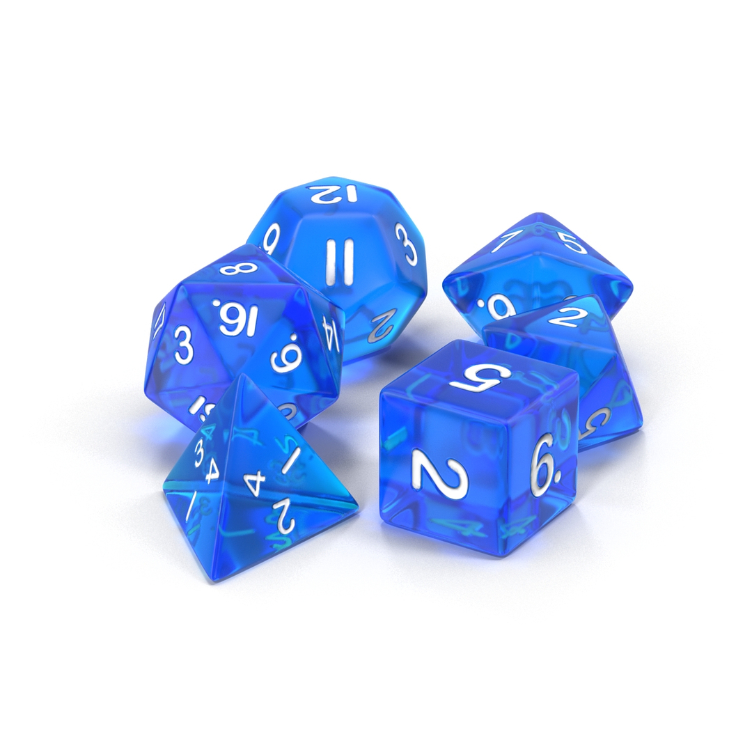 3ds max polyhedral dice set blue
