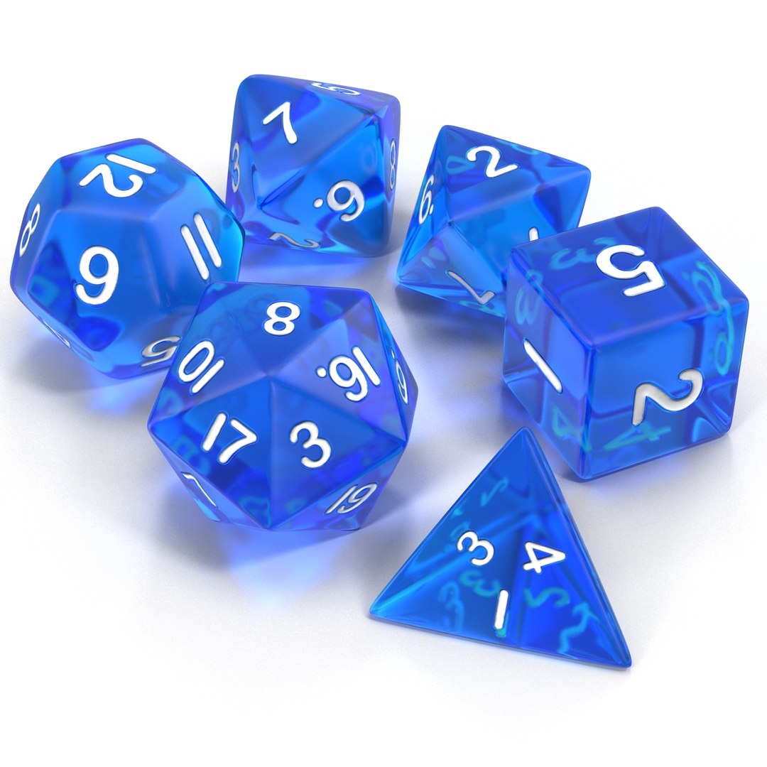 3ds max polyhedral dice set blue