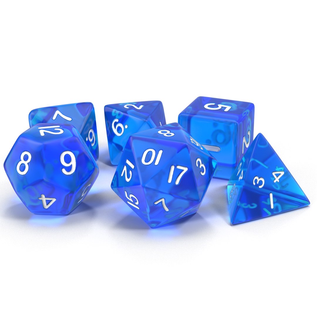 3ds max polyhedral dice set blue