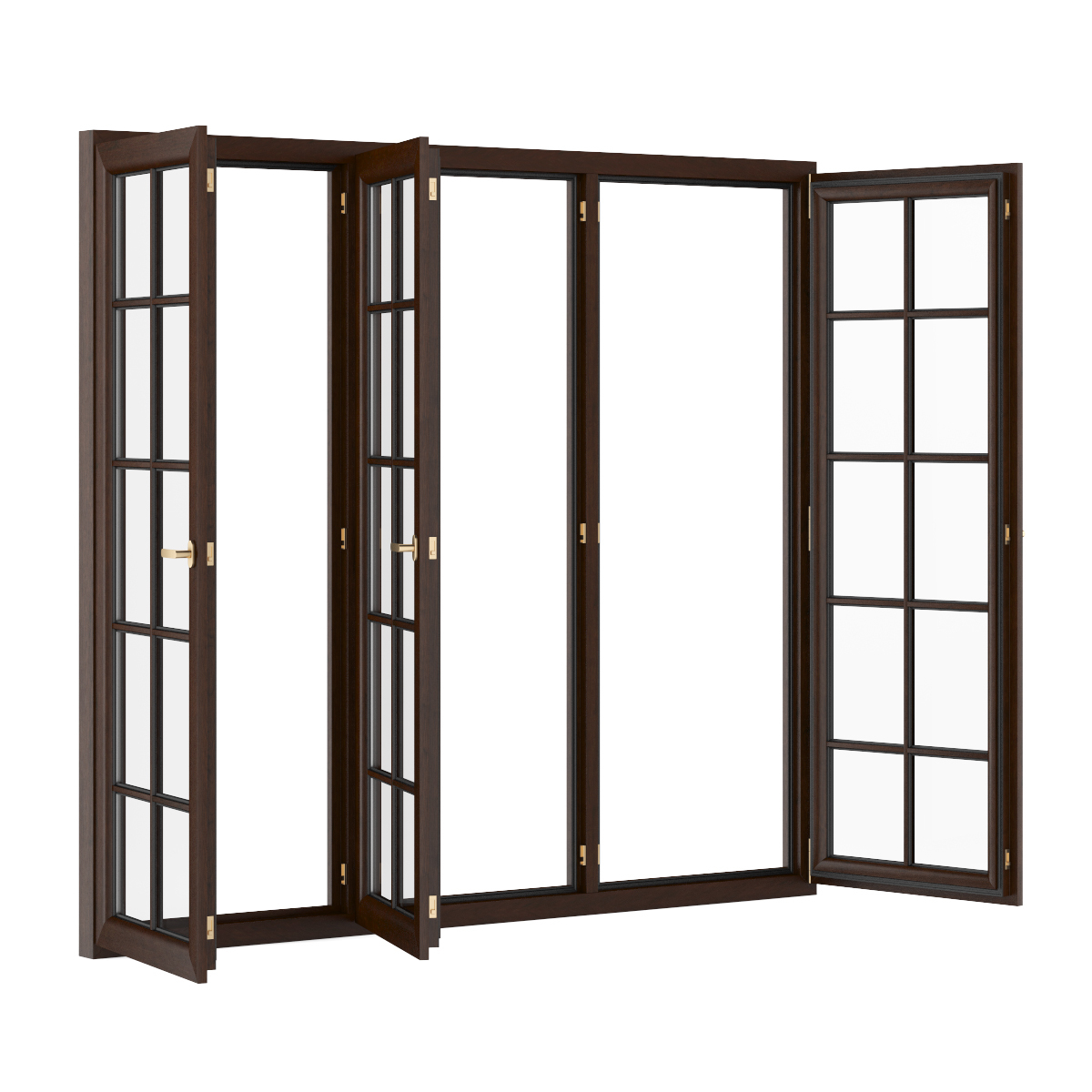 openable wooden window 2570mm 3d max