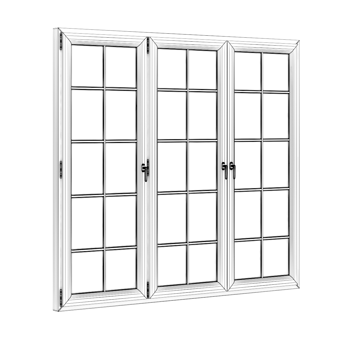 openable wooden window 2570mm 3d max