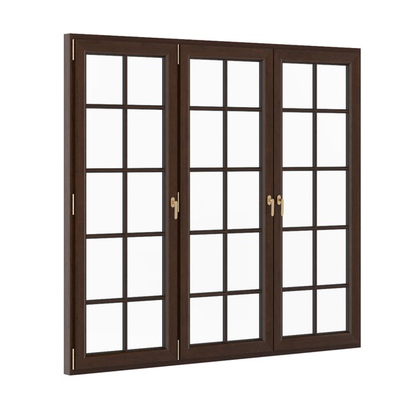 openable wooden window 2570mm 3d max