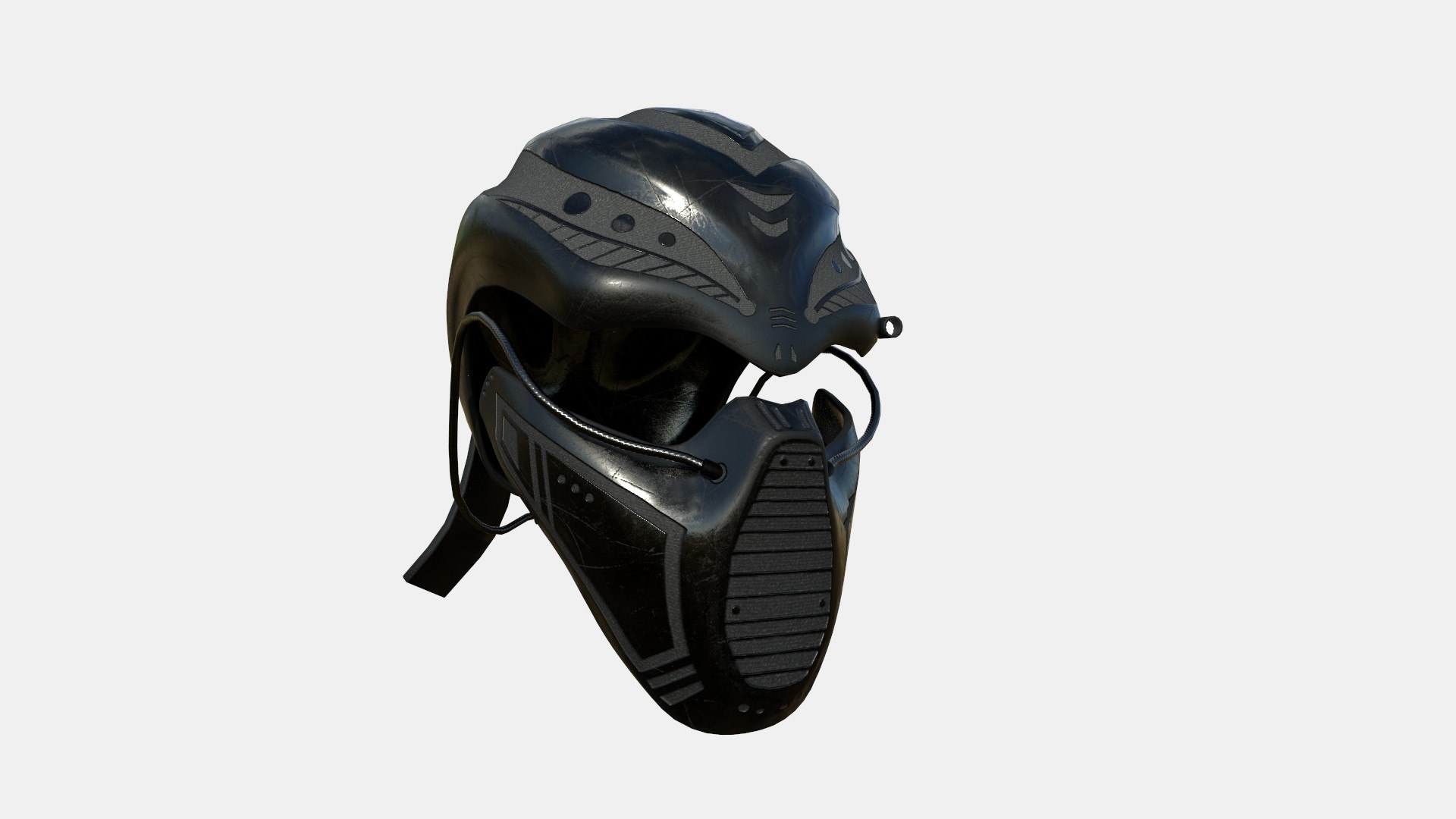 SciFi Ninja Mask A01 Black Latex - Character Design Fashion 3D Model ...