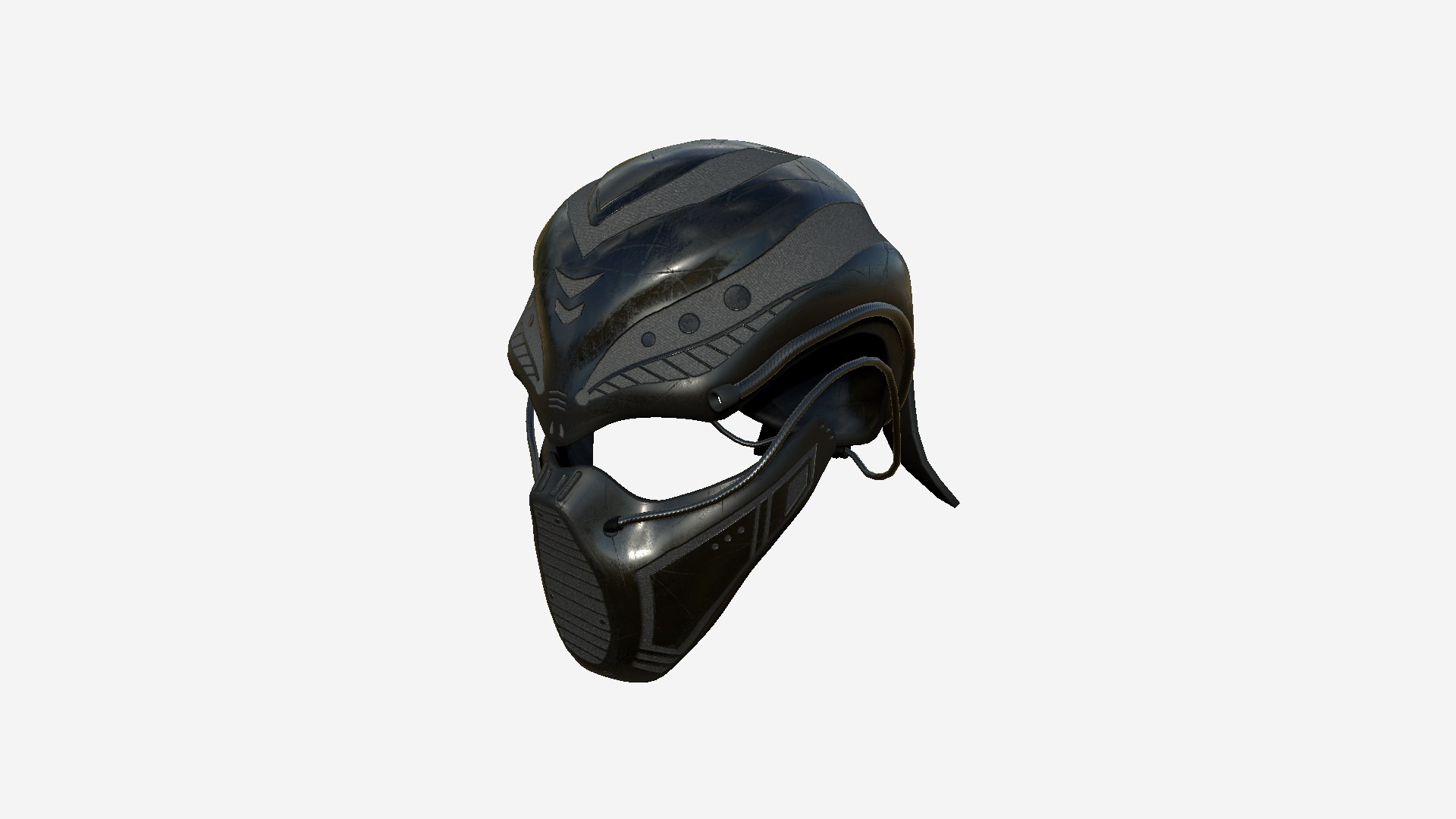 SciFi Ninja Mask A01 Black Latex - Character Design Fashion 3D Model ...