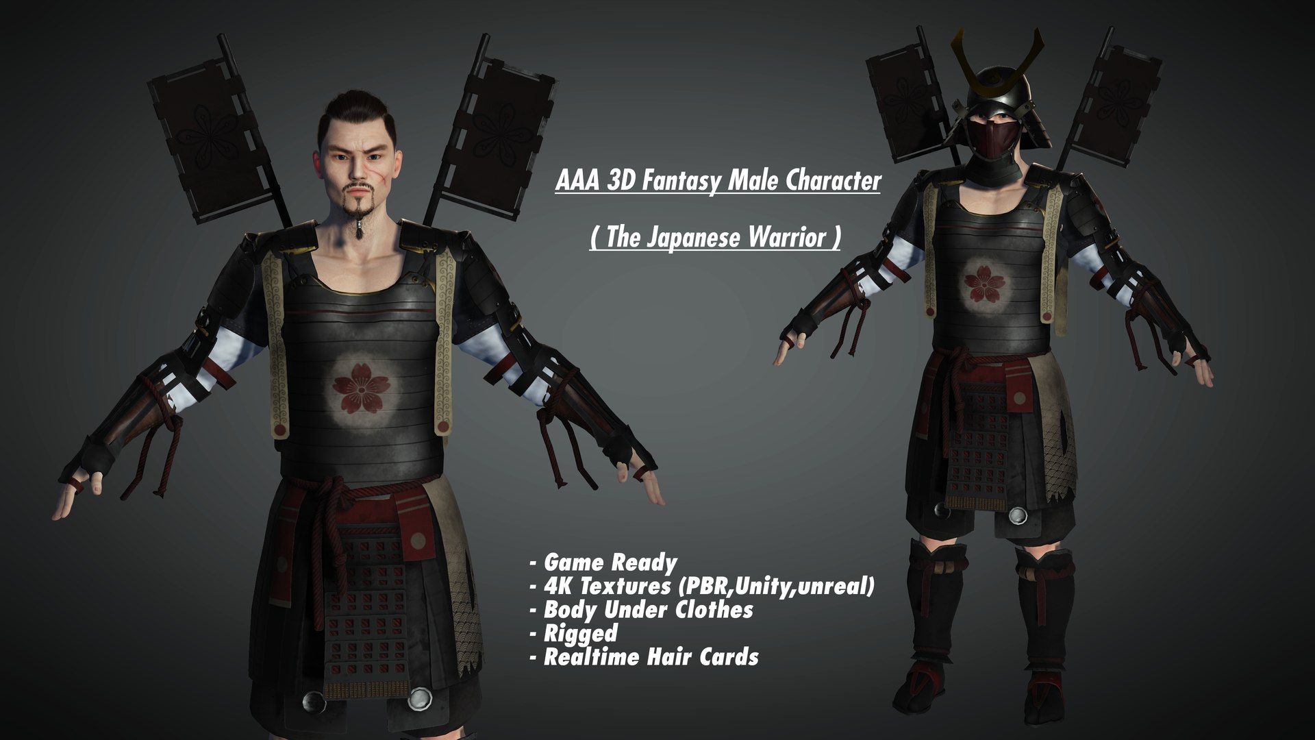 3D Japanese Male Character 01 Model - Warrior Japan 3D Model ...