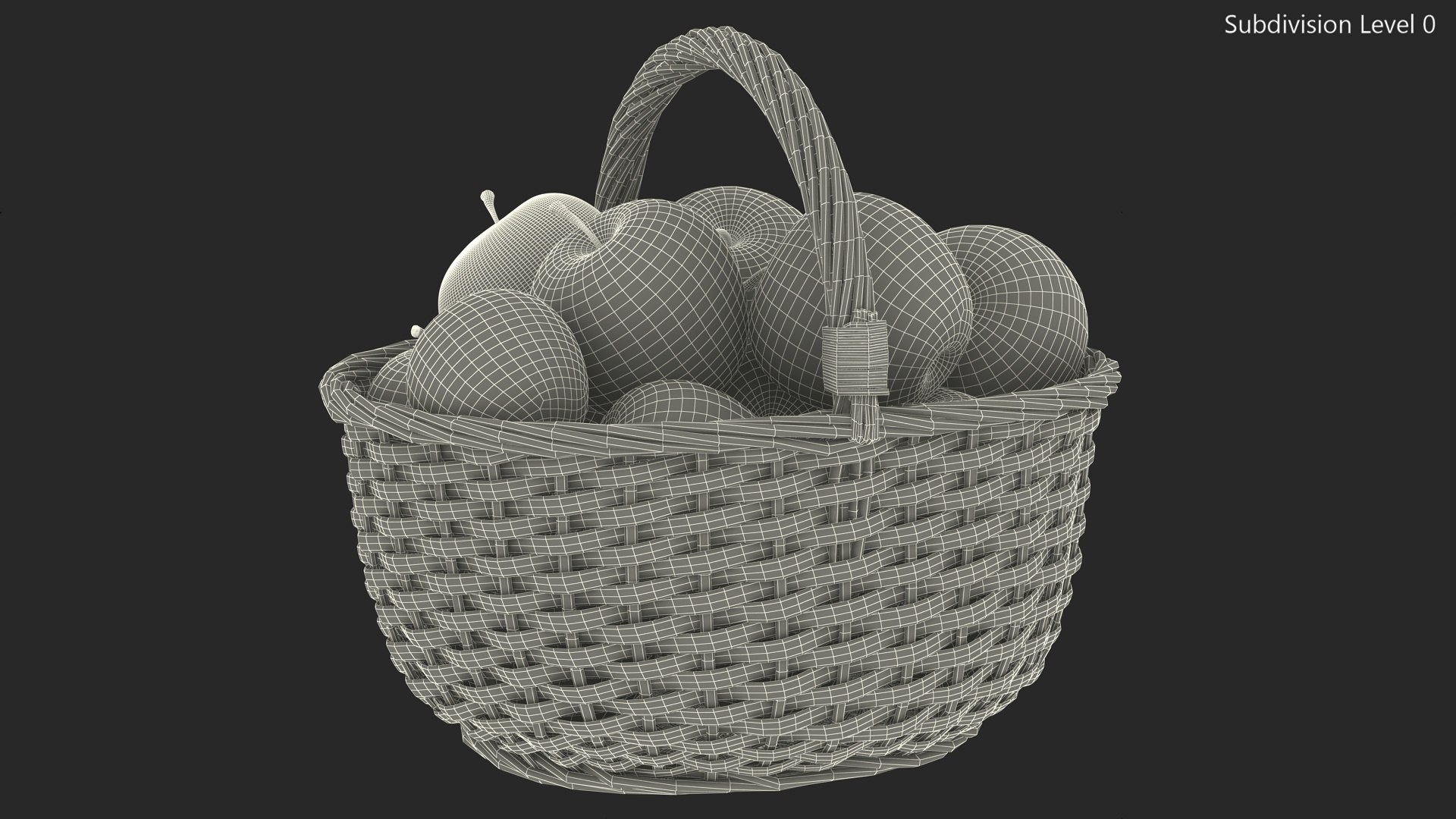 Basket With Apples 3D Model - TurboSquid 2109169
