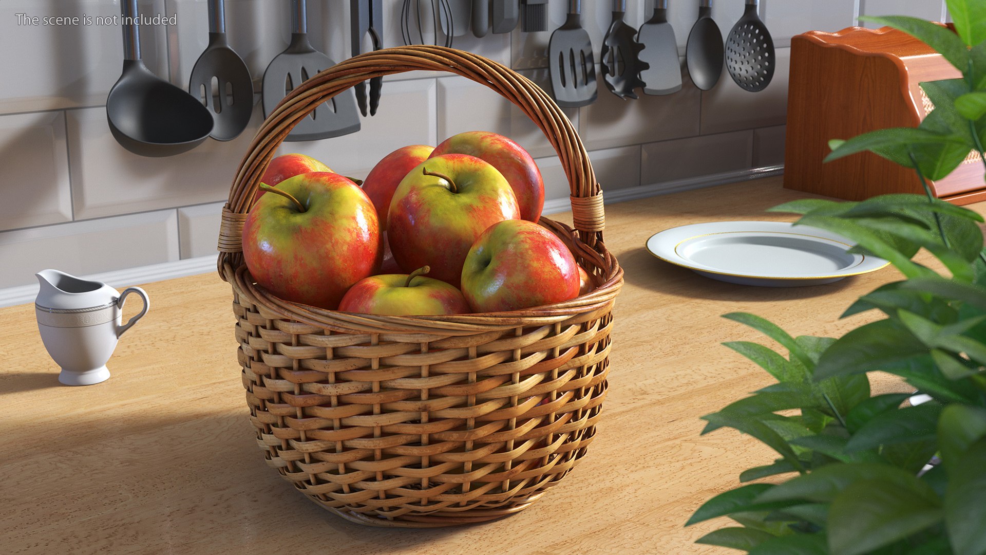 Basket With Apples 3D Model - TurboSquid 2109169
