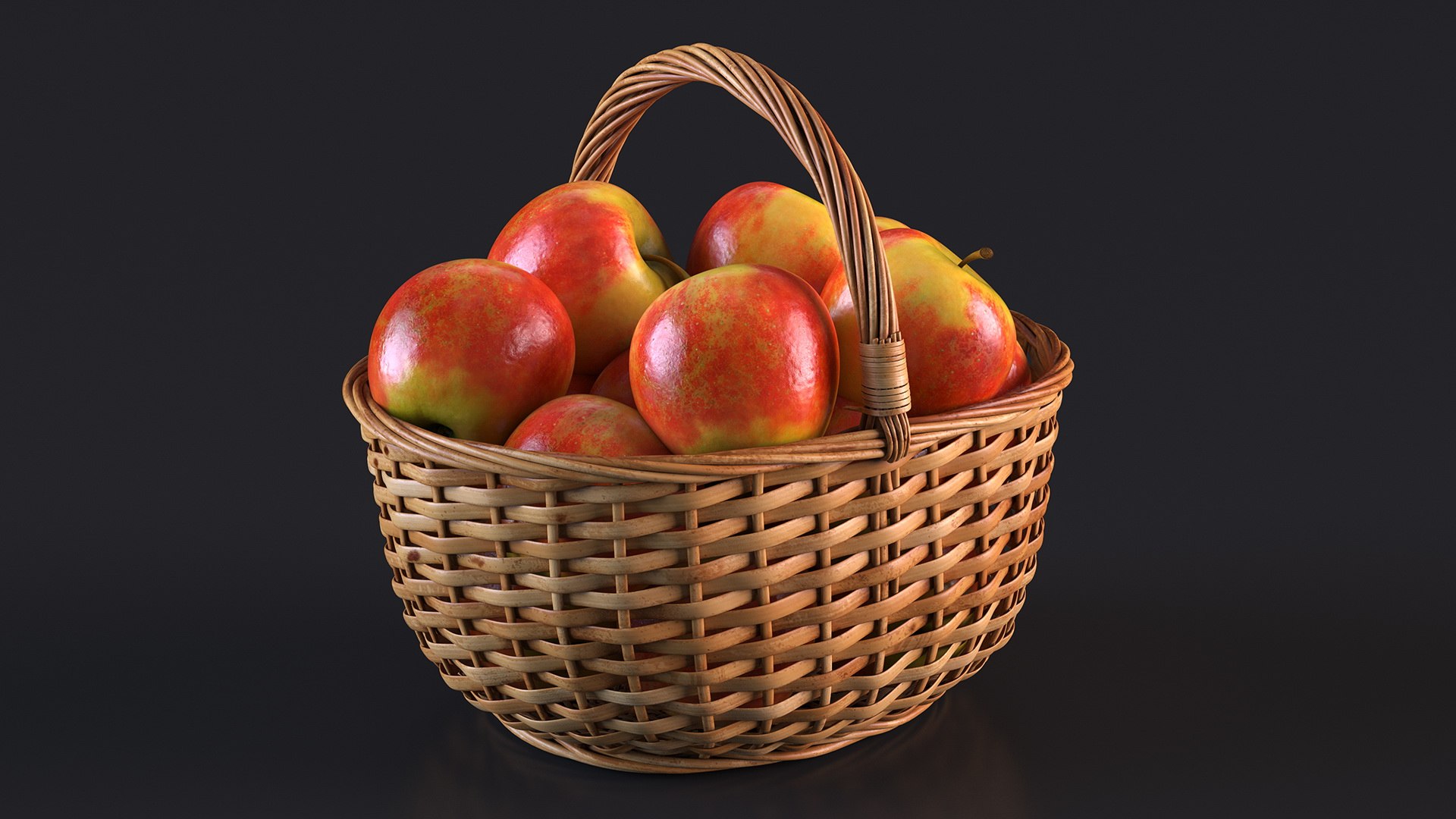 Basket With Apples 3D Model - TurboSquid 2109169