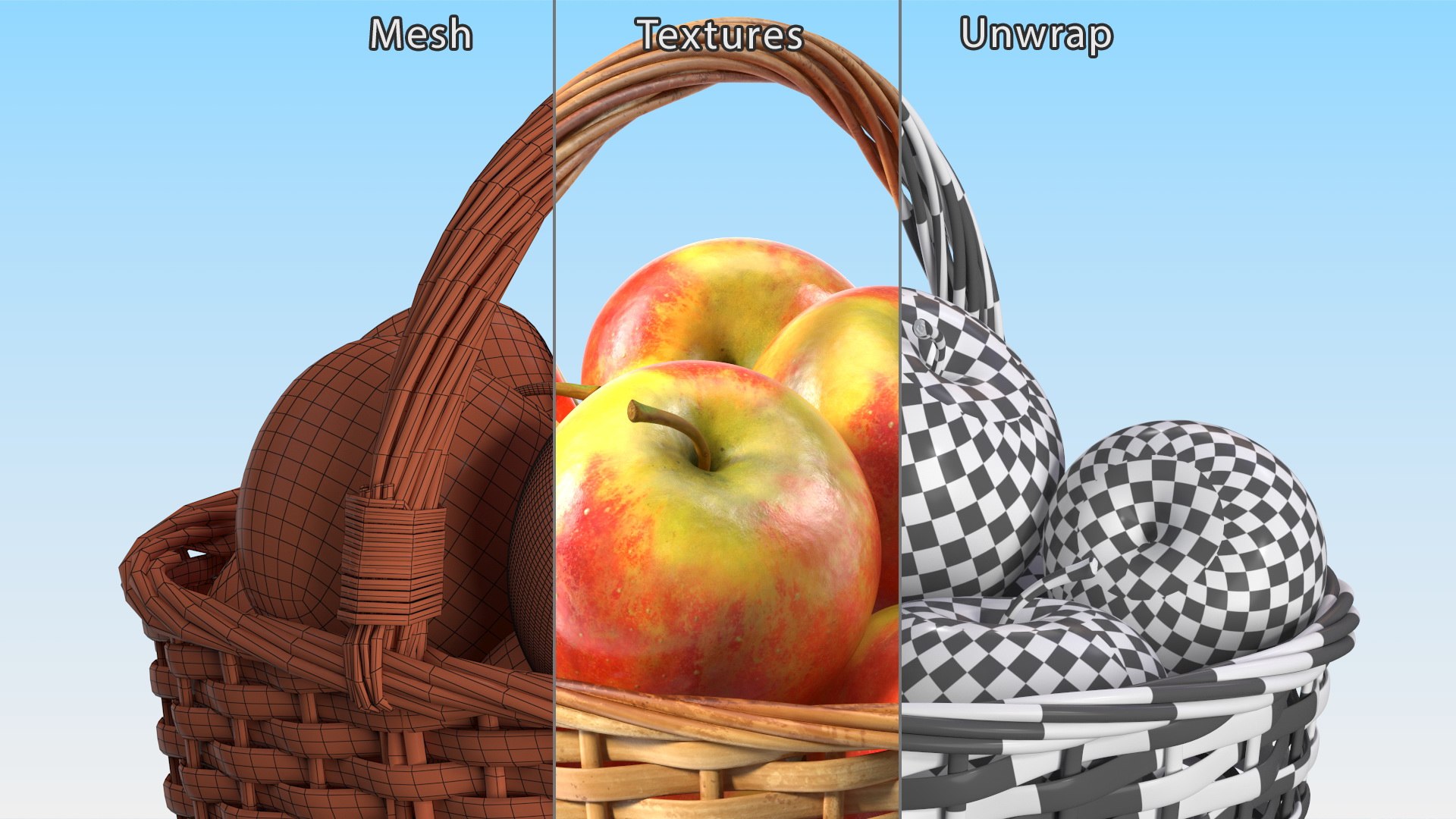 Basket With Apples 3D Model - TurboSquid 2109169