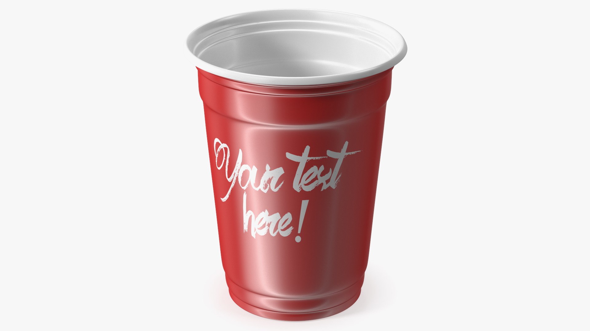 3D Plastic Cup Your Text Red model - TurboSquid 1910112