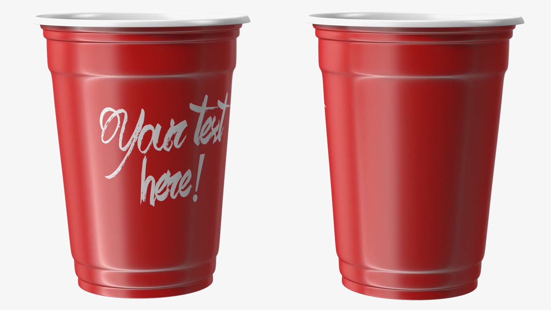3D Plastic Cup Your Text Red Model - TurboSquid 1910112