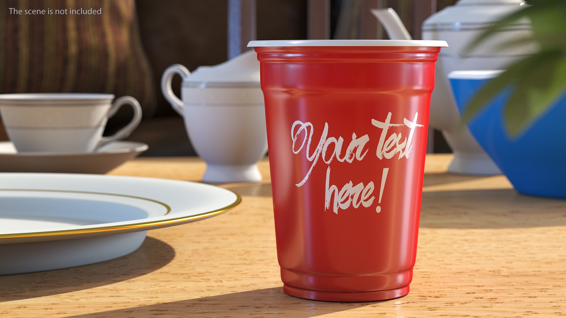 3D Plastic Cup Your Text Red Model - TurboSquid 1910112