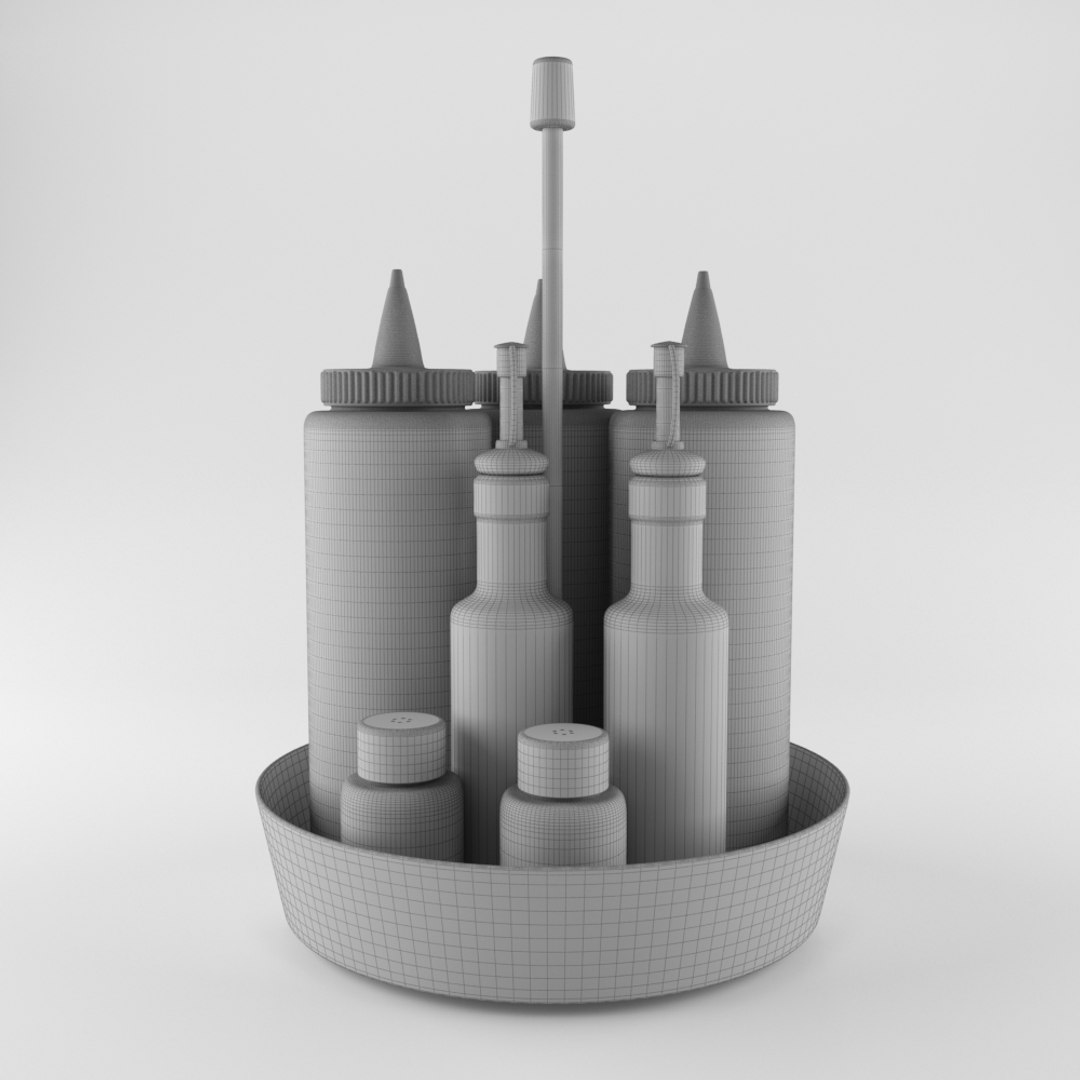 dining table housewares set 3d model