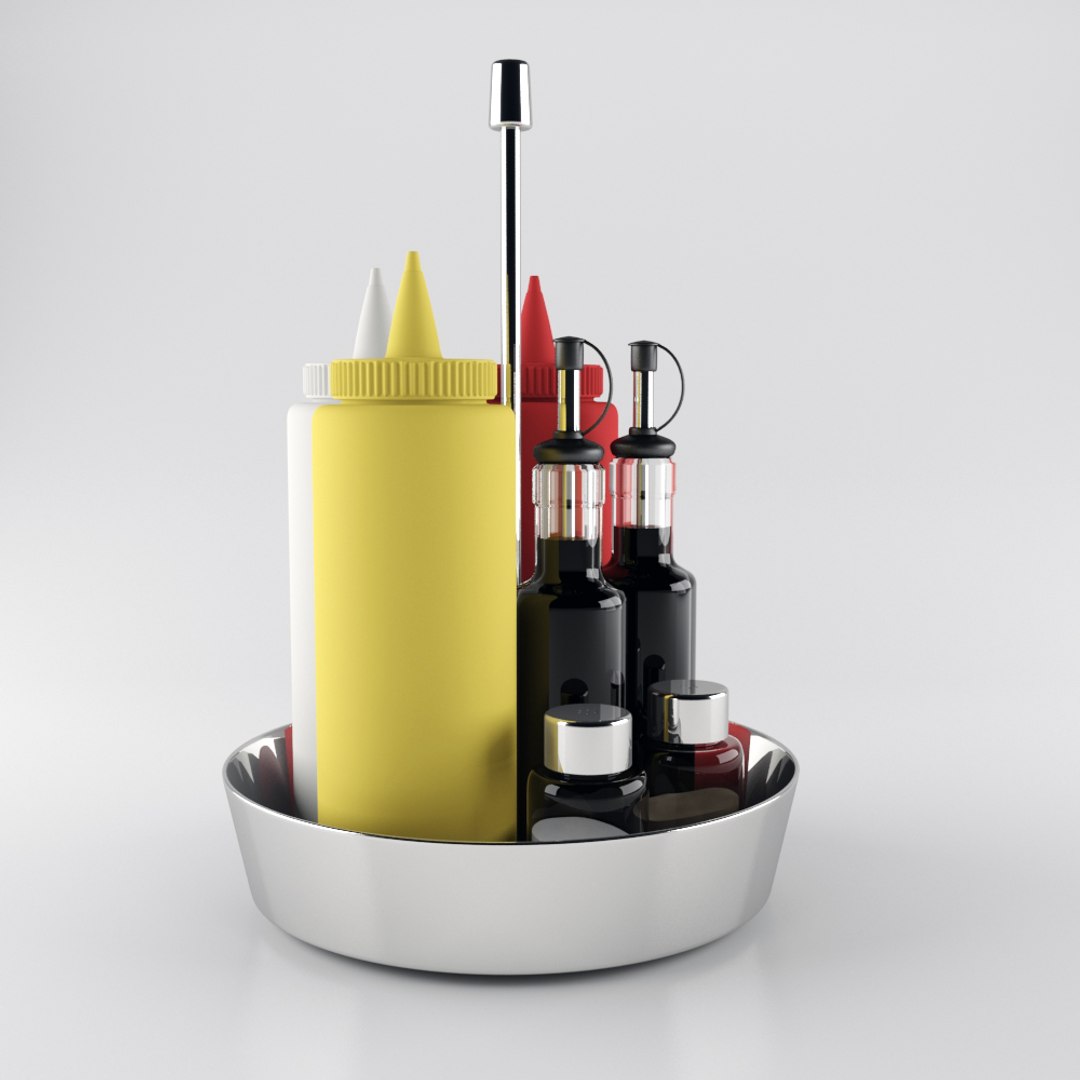 dining table housewares set 3d model