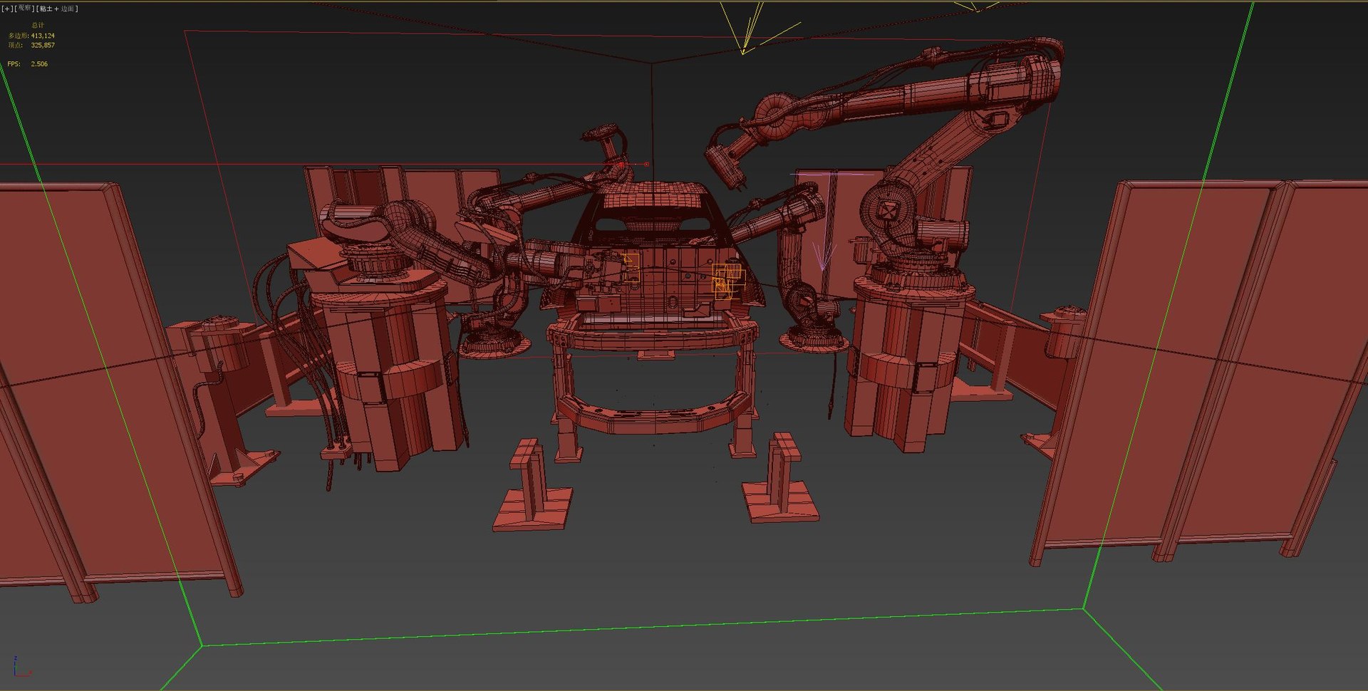 Robot Arm Animation Car Manufacturing Production Line Factory 3D Model ...