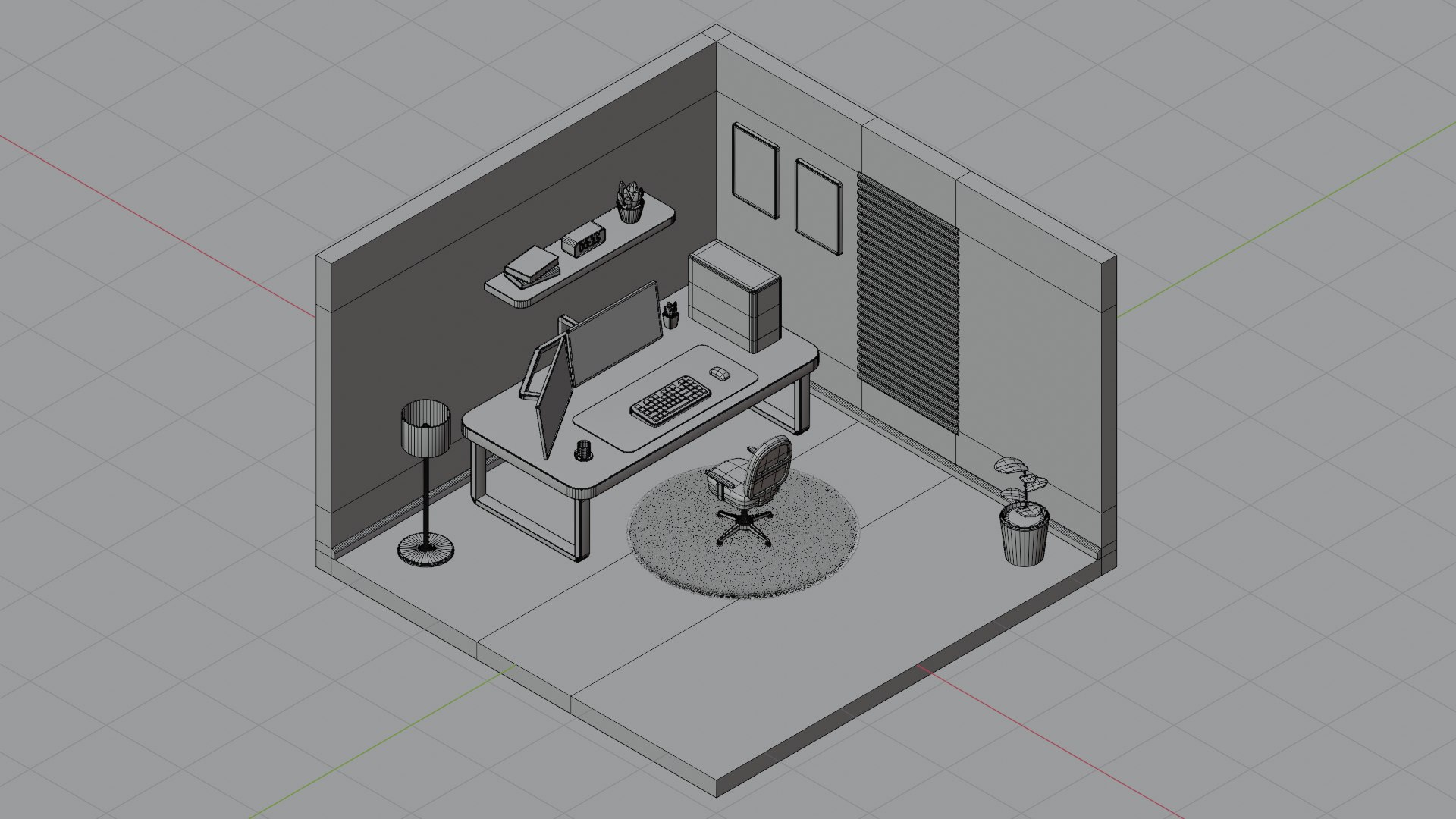 3D 3d Isometric Desk Setup - TurboSquid 1959180