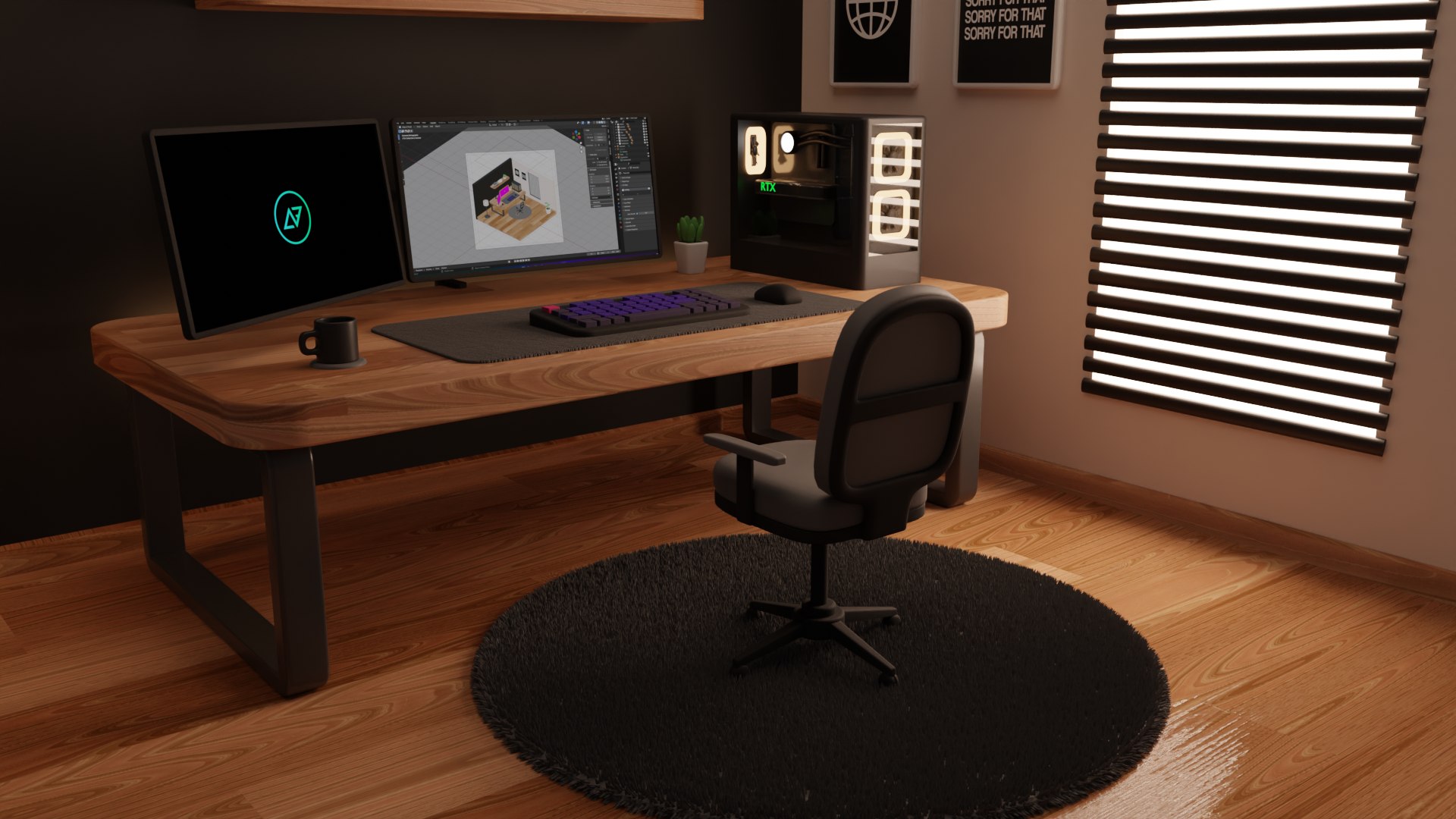 3D 3d Isometric Desk Setup - TurboSquid 1959180