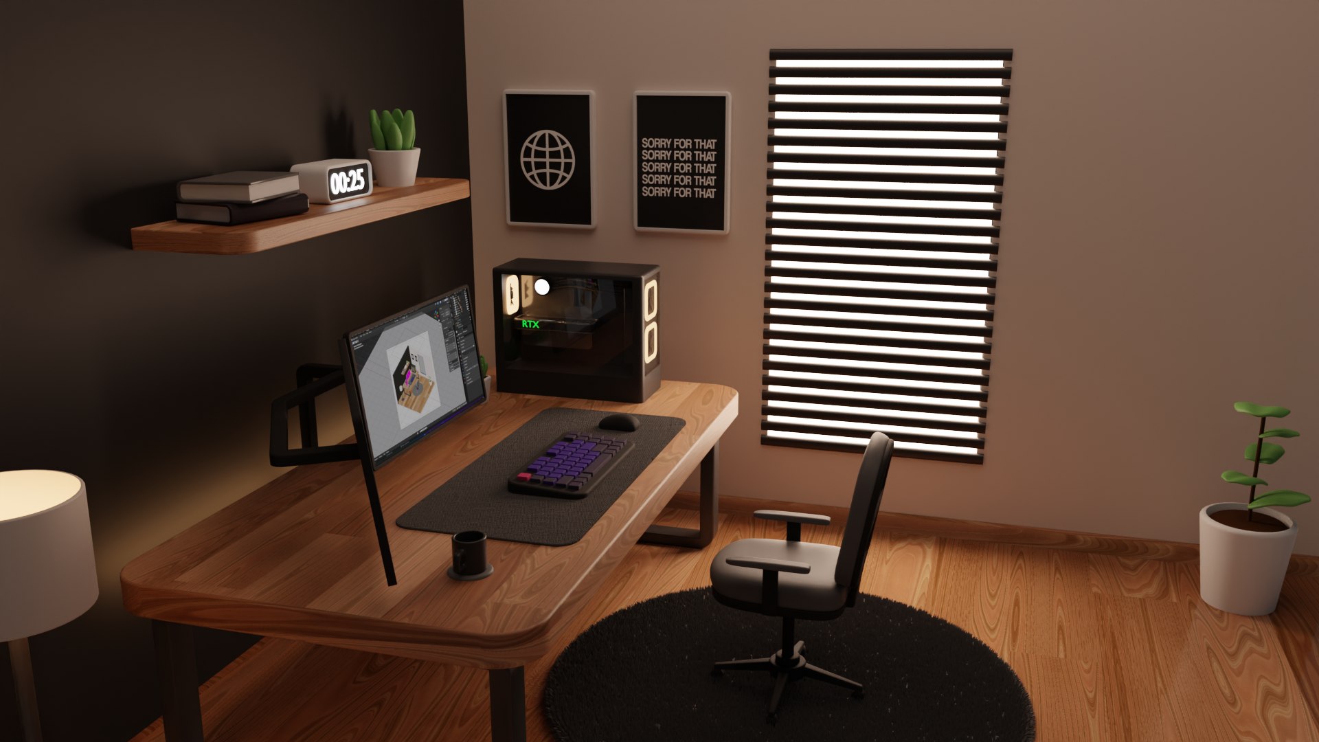 3D 3d Isometric Desk Setup - TurboSquid 1959180