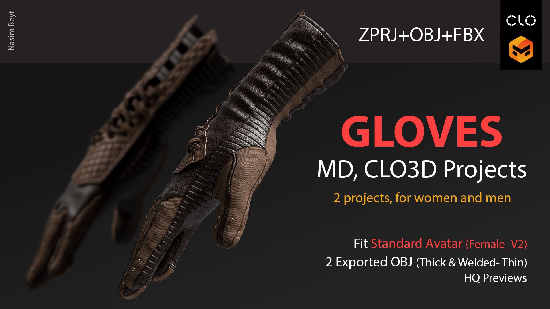 Women And Men Gloves 3D Model - TurboSquid 2508825