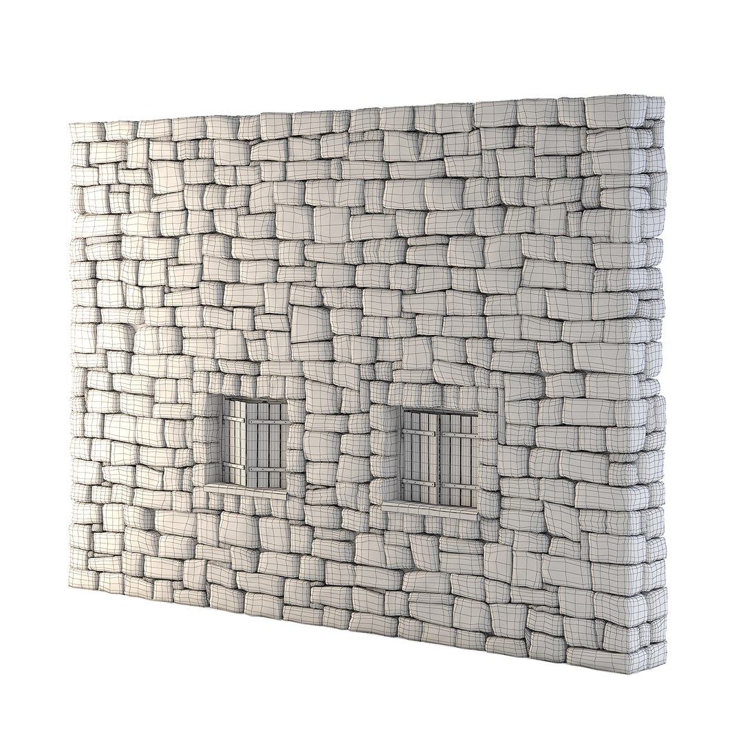 3D Model Forge Stone Wall With Windows - TurboSquid 2230920