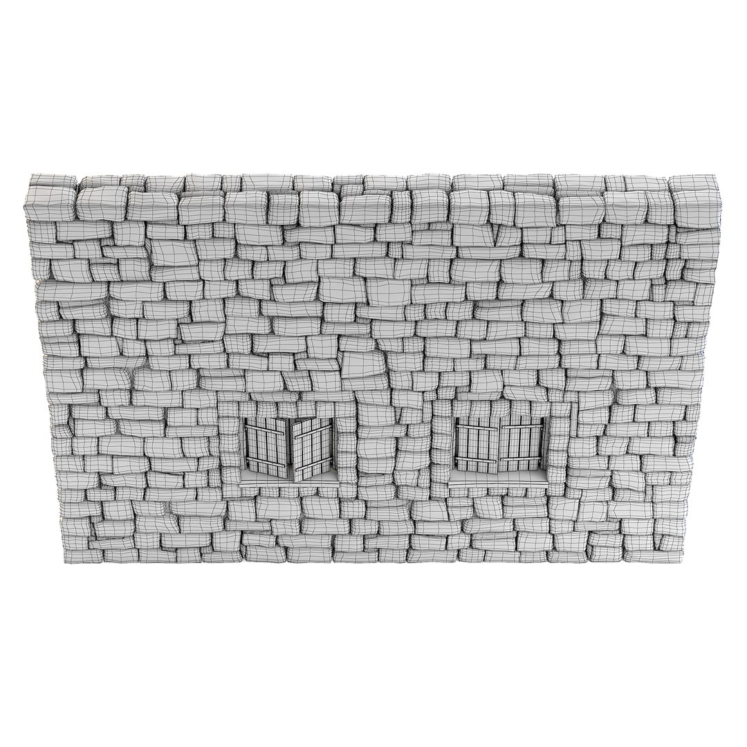3D Model Forge Stone Wall With Windows - TurboSquid 2230920