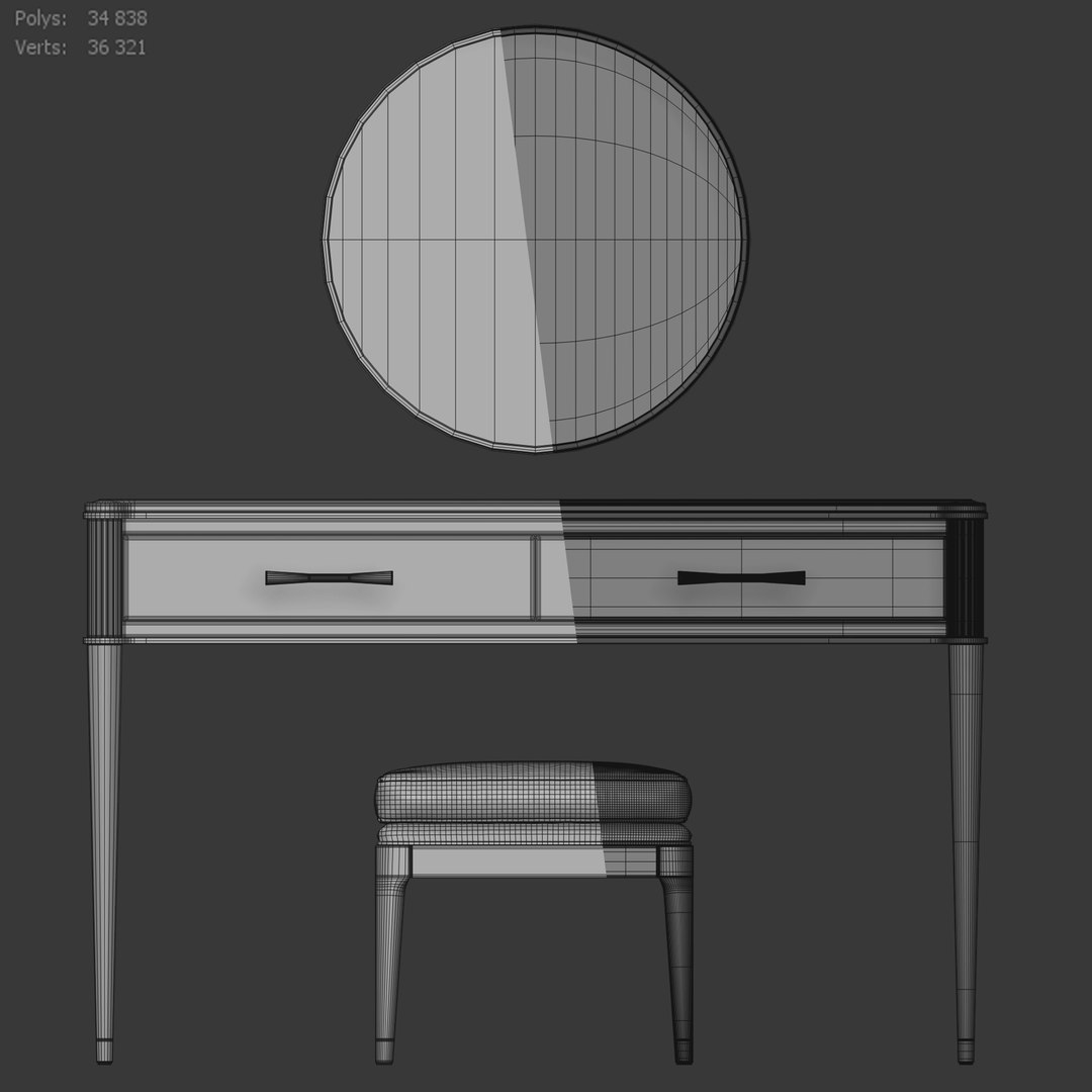 3D Dressing Table Vanity Venice By Classico Italiano - TurboSquid 1960429