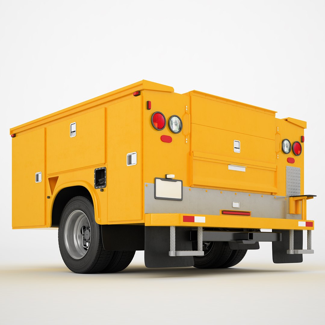 Enclosed utility truck model - TurboSquid 1519181