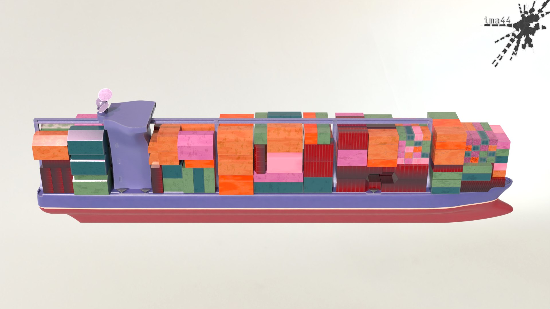 3D Container Ship Styliced - TurboSquid 2279085