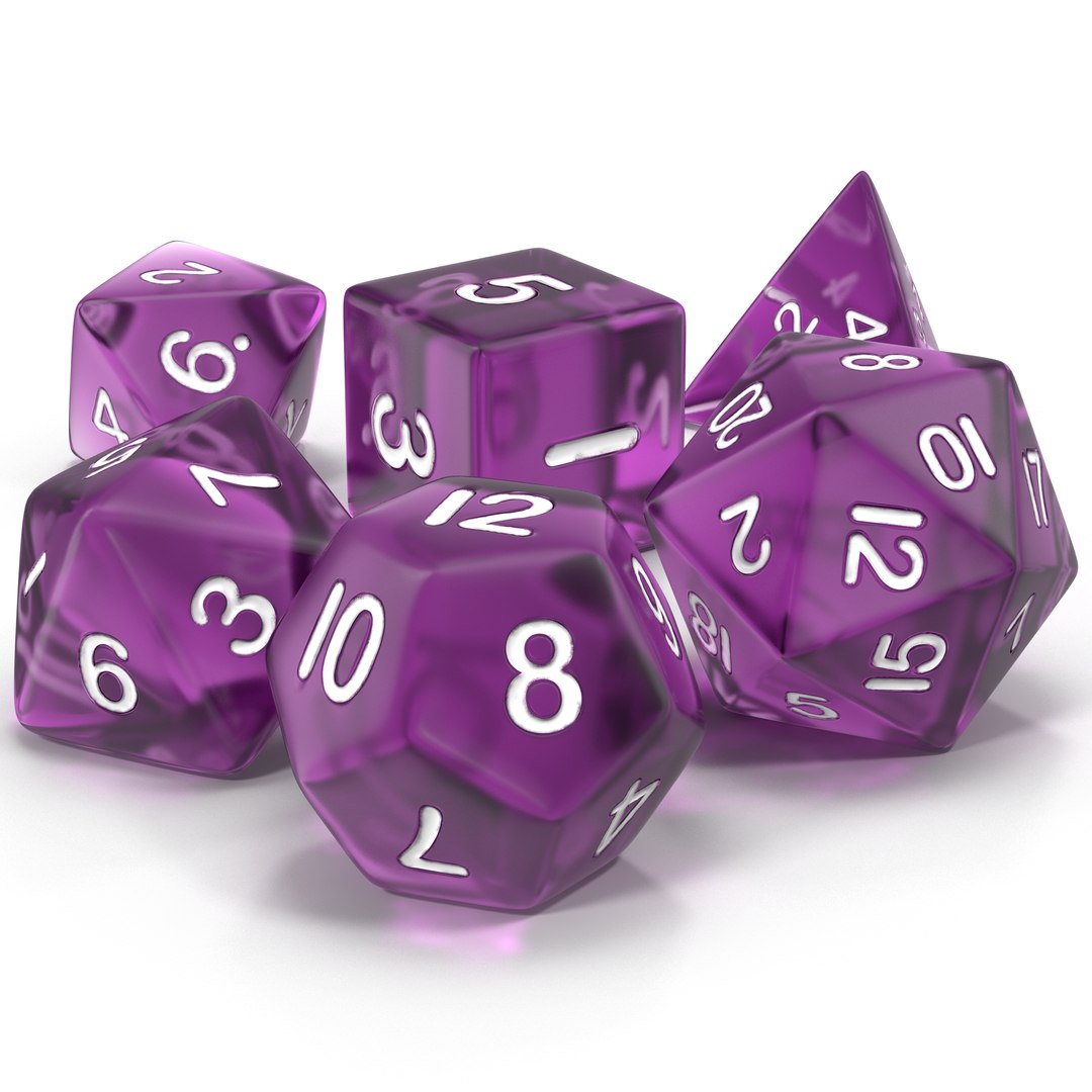 Polyhedral Dice Set Violet 3d Model
