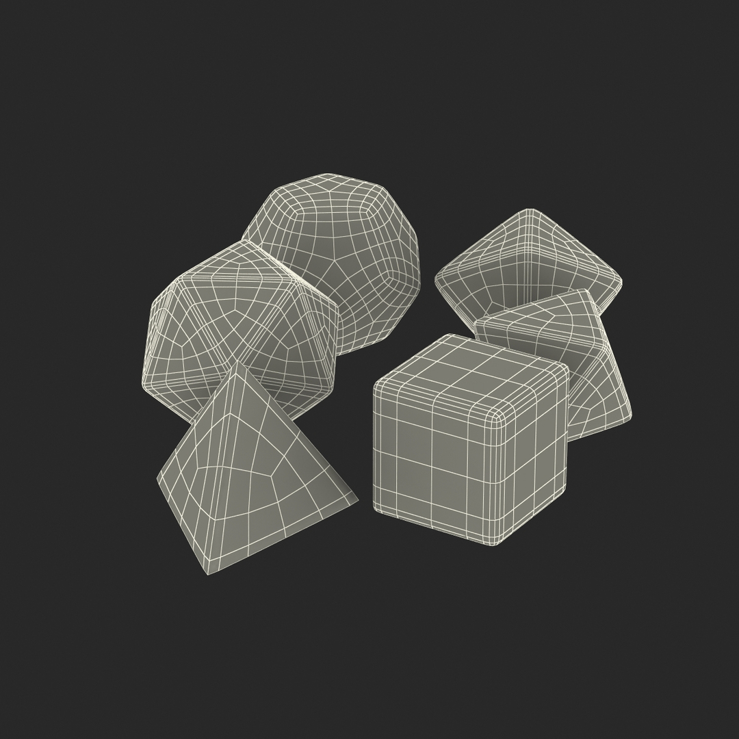 Polyhedral Dice Set Violet 3d Model