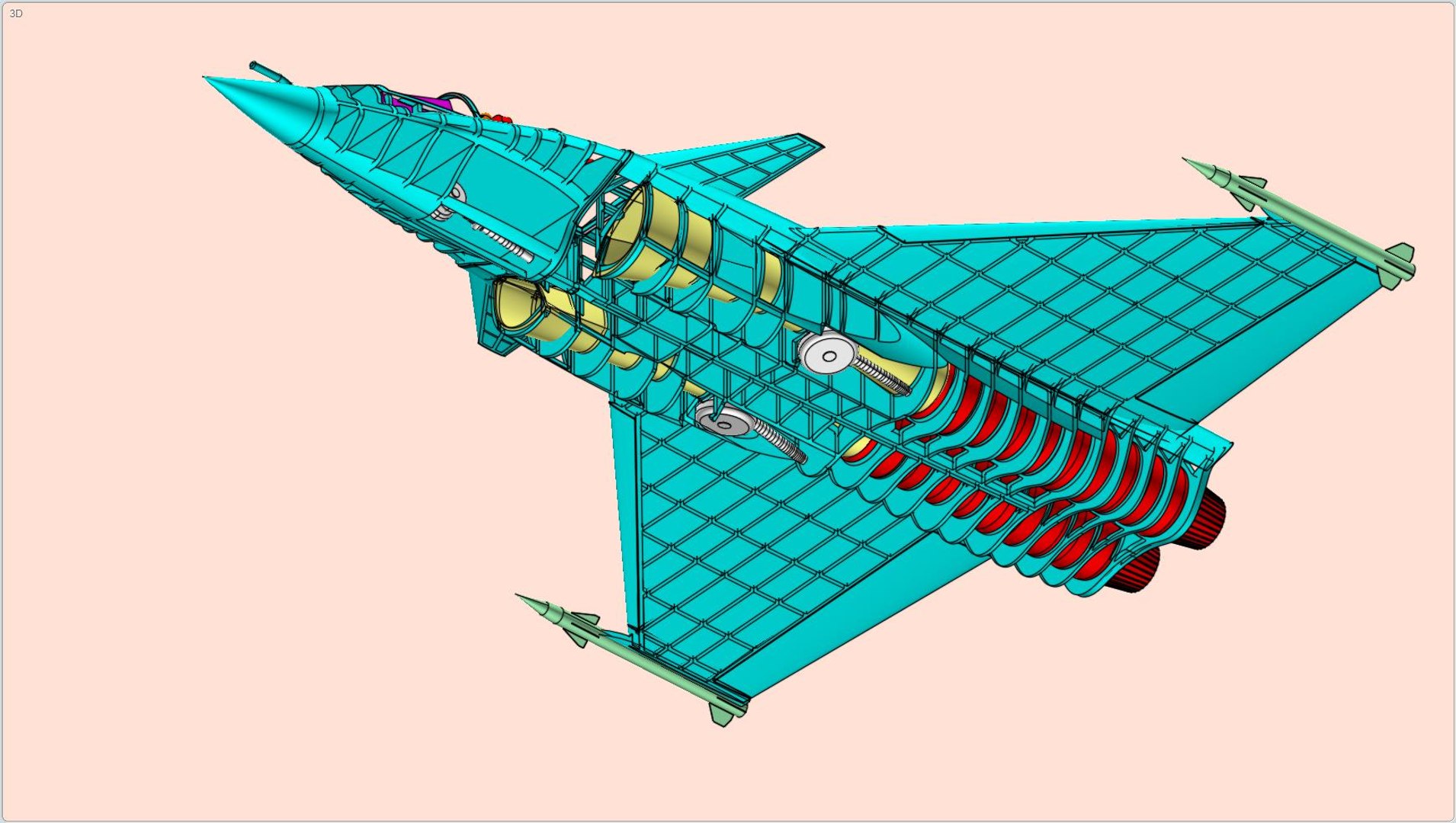 3d model french rafale aircraft solid