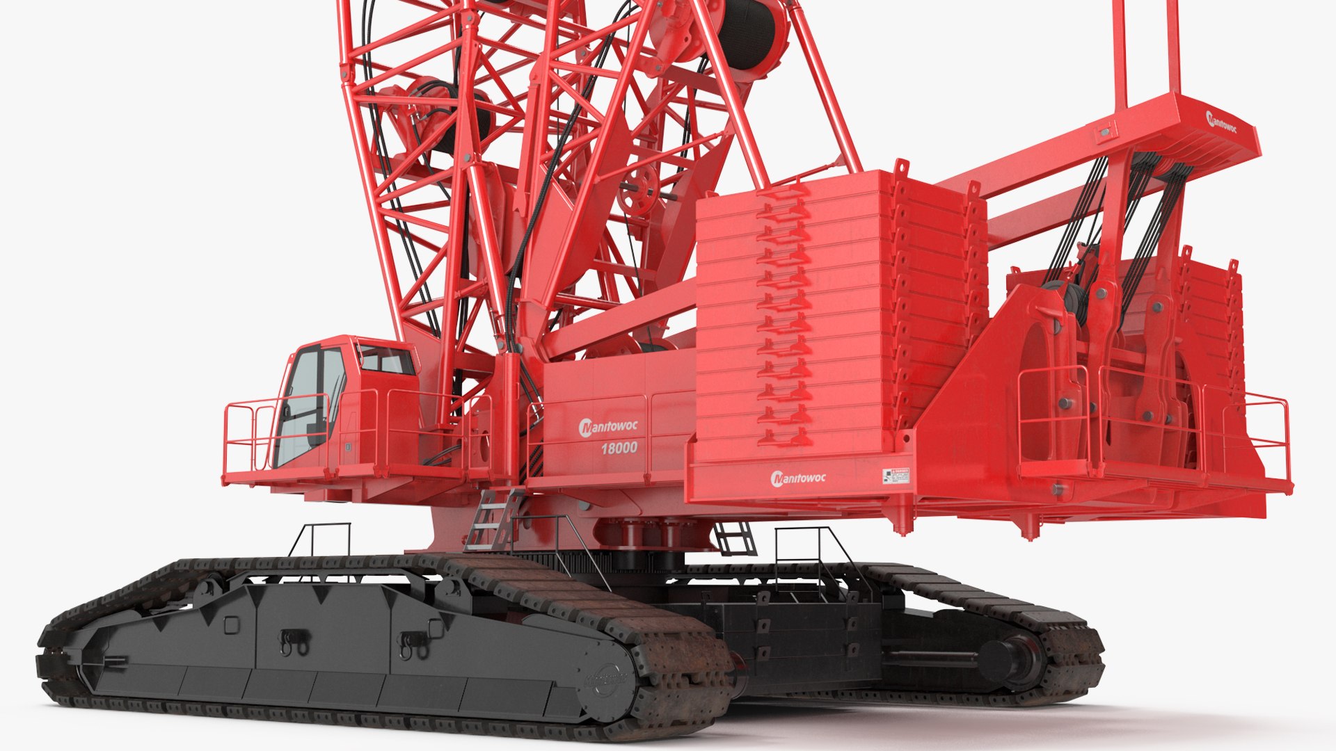 Manitowoc 18000 Crawler Crane Red 3D - TurboSquid 2302694