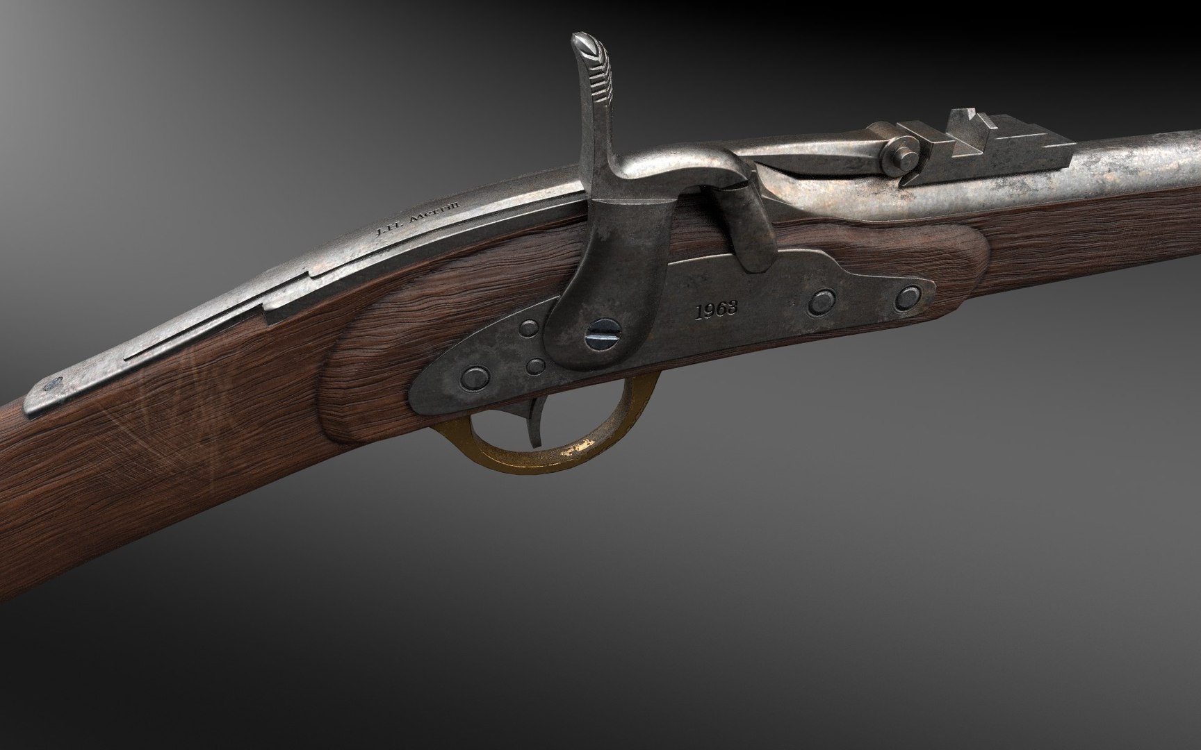 1863 Merrill Rifle 3D Model - TurboSquid 1451094