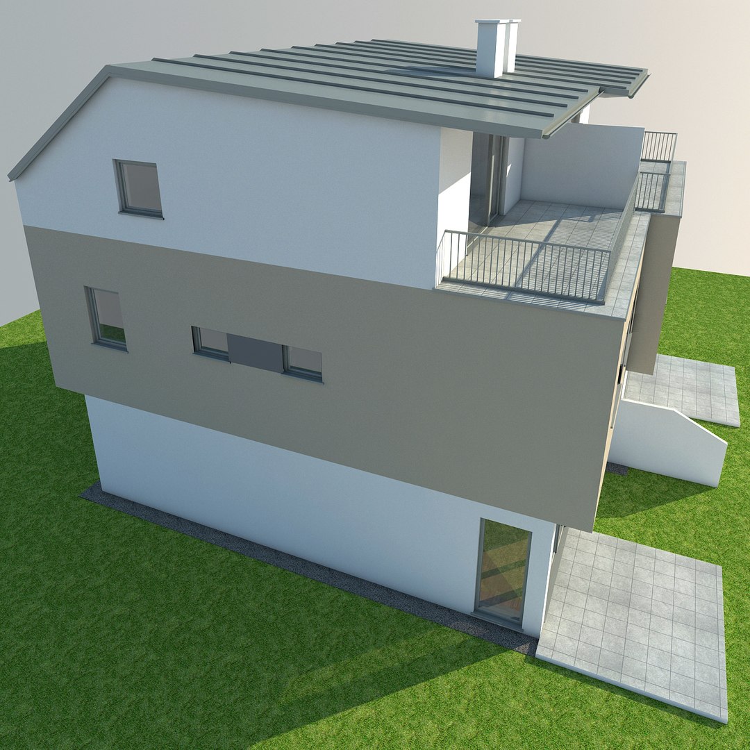 3d Model Double House