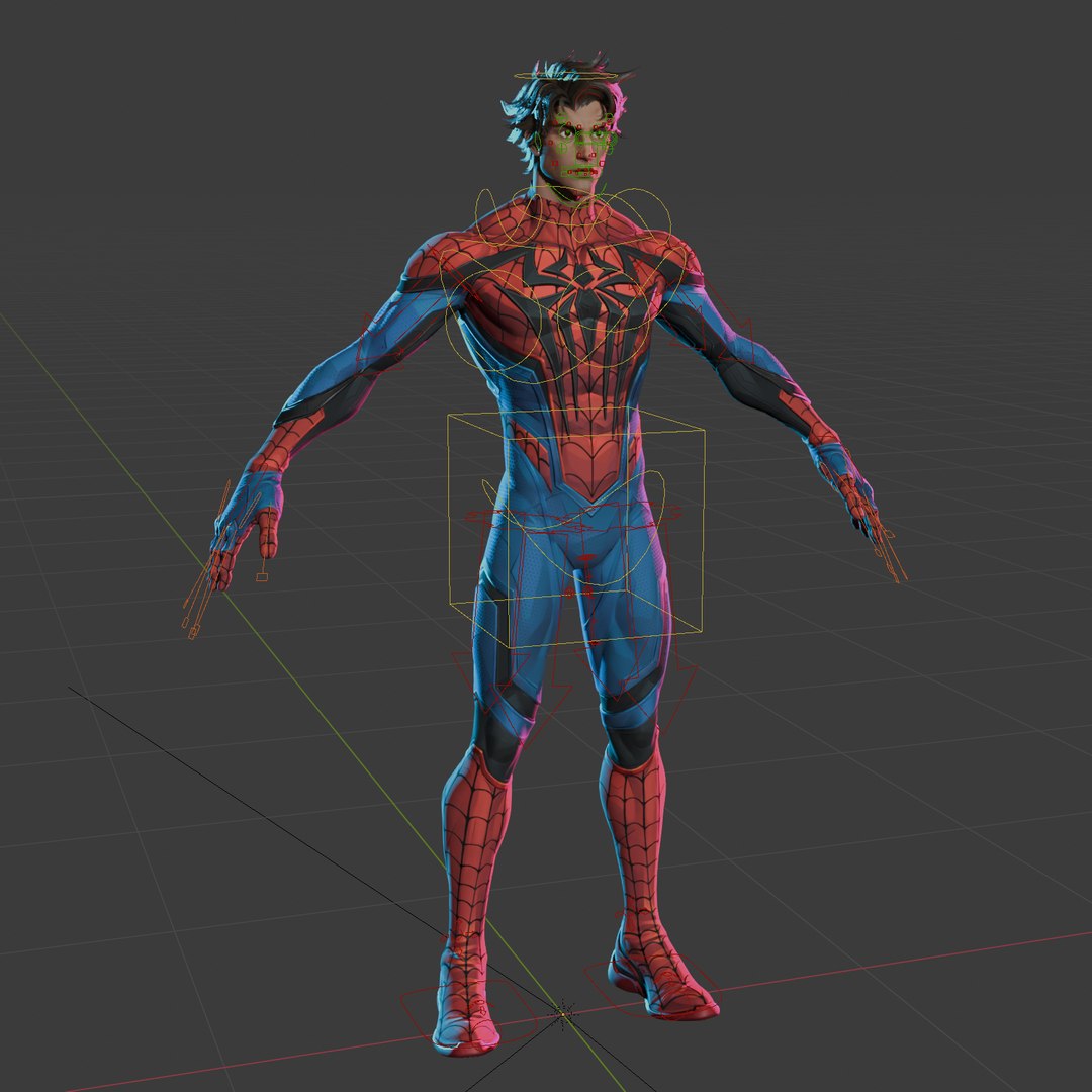 SpiderMan Stylized Rigged 3D Model - TurboSquid 2335186