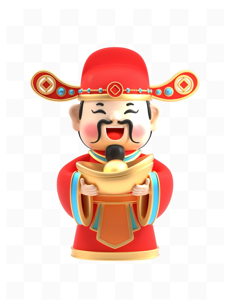 God Of Wealth China Wind Guochao 3D Model - TurboSquid 2040855