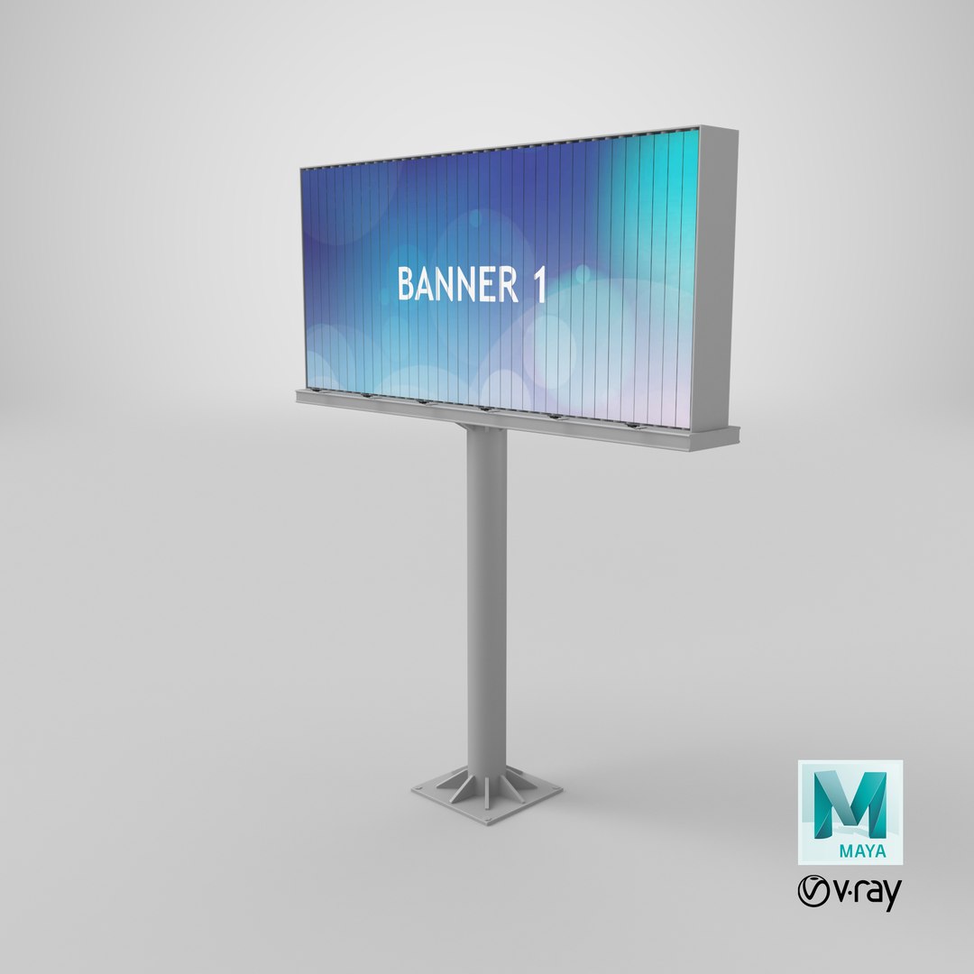 3D Billboard Three Rotating Banners Model - TurboSquid 1781703