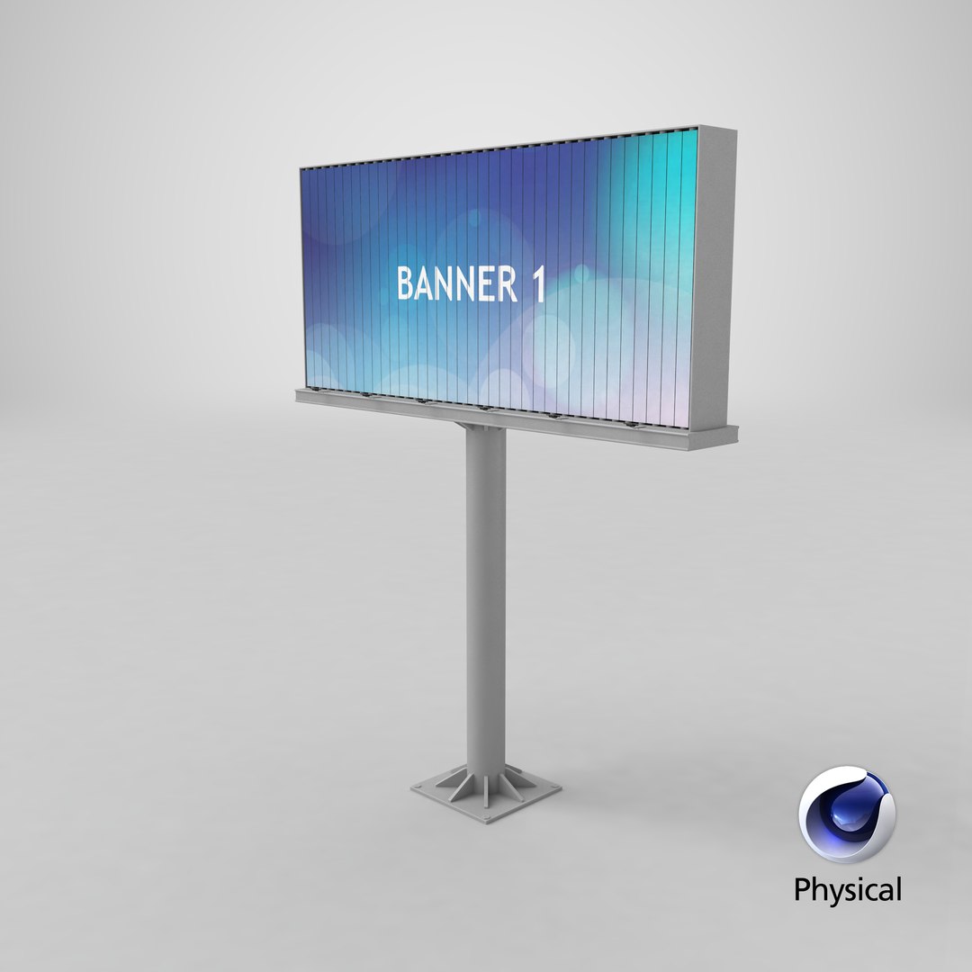 3D Billboard Three Rotating Banners model - TurboSquid 1781703