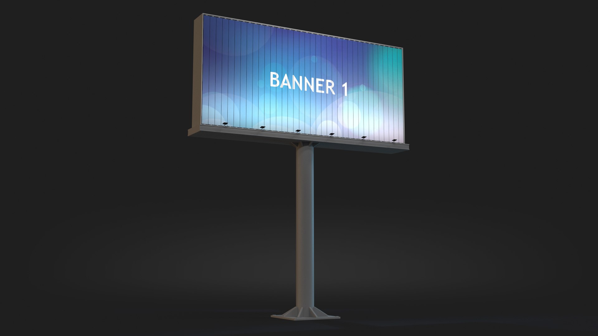 3D Billboard Three Rotating Banners model - TurboSquid 1781703