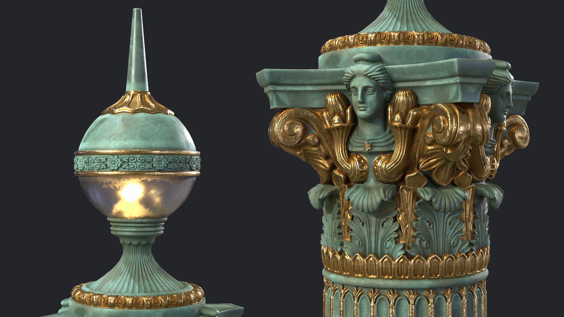 3D Model Street Lamp Columna Rostrata - TurboSquid 2105359