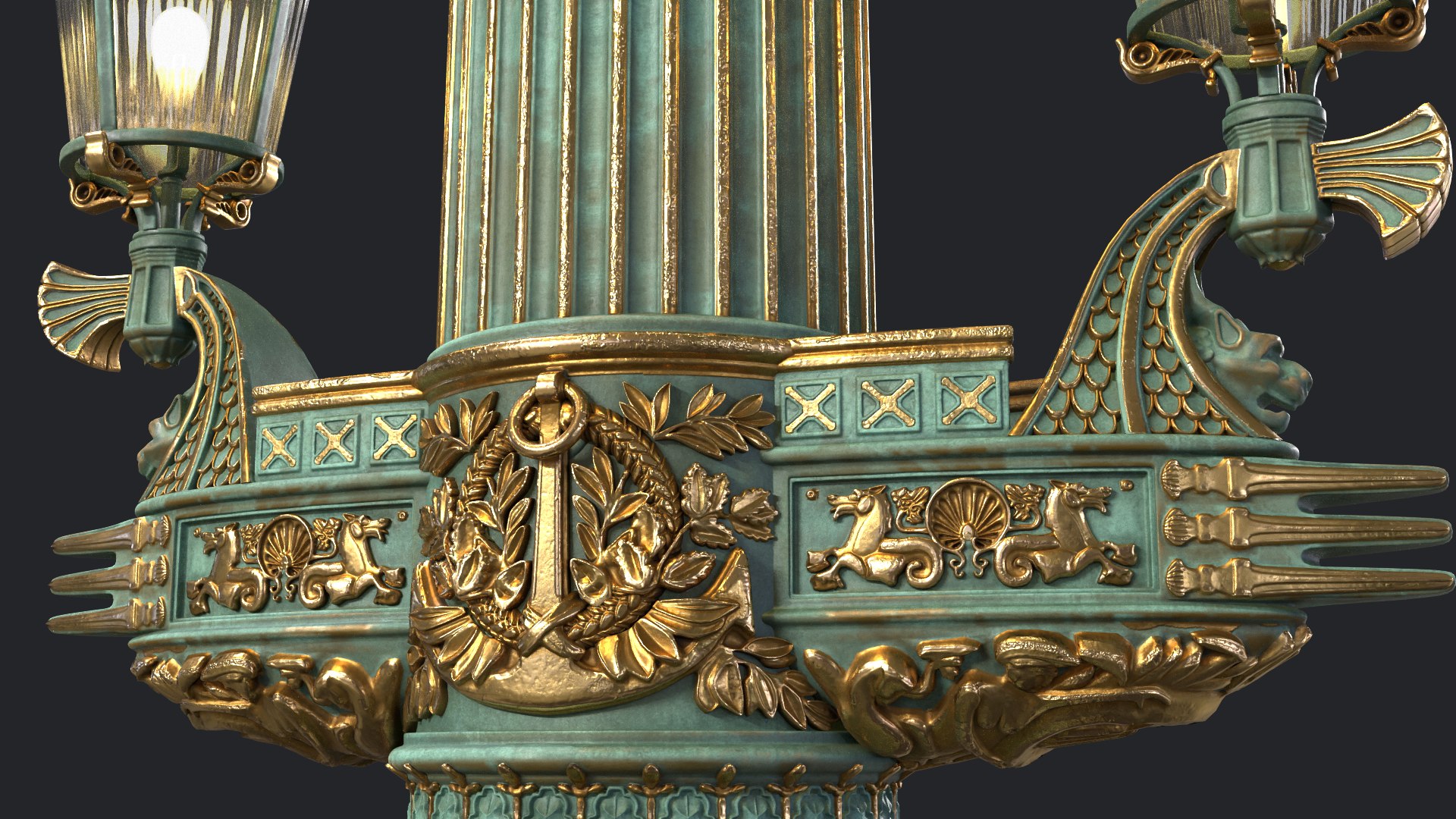 3D Model Street Lamp Columna Rostrata - TurboSquid 2105359